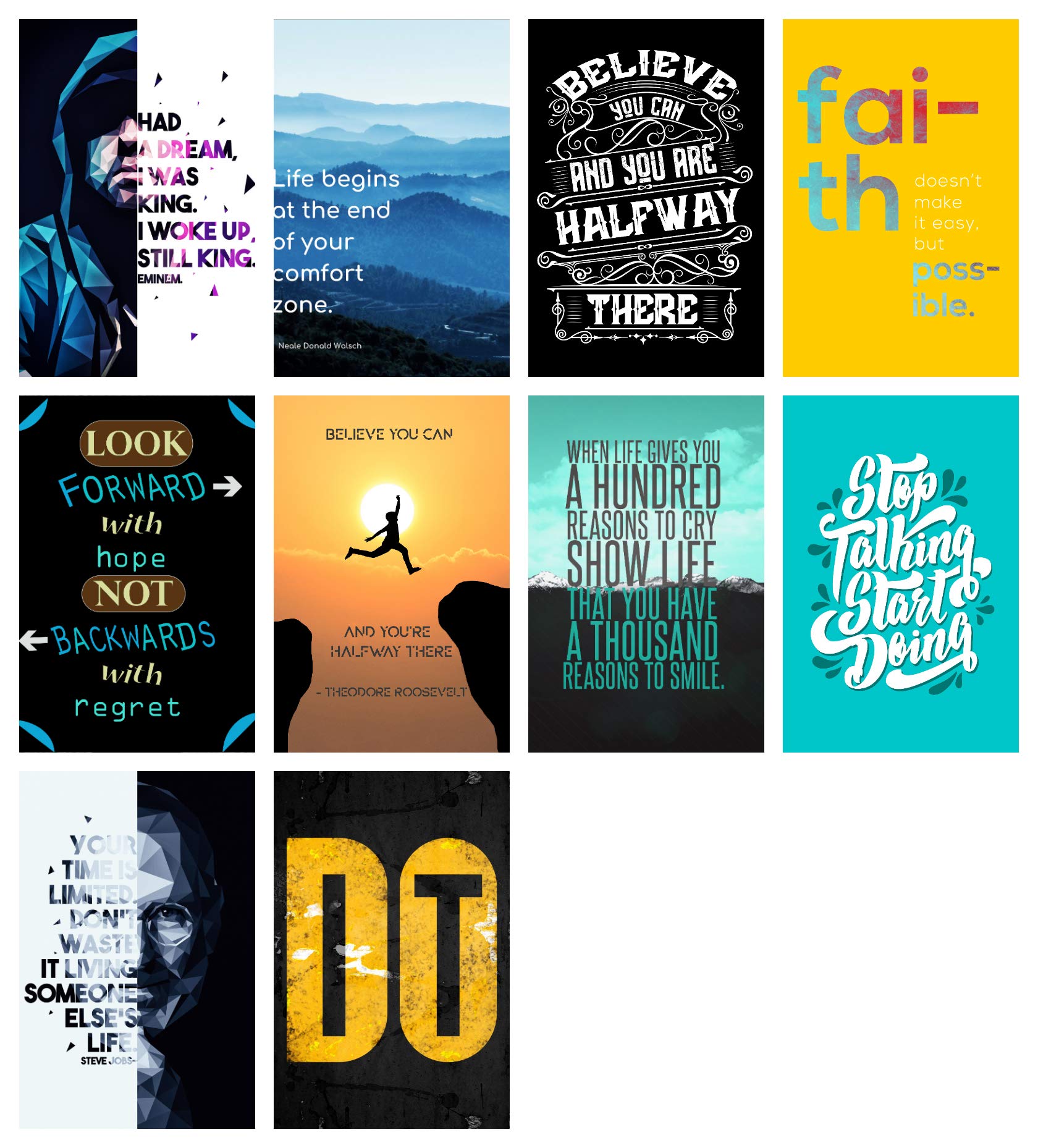 Buy SEMI-CIRCLE Motivational Wall Posters and Inspirational Quotes for ...
