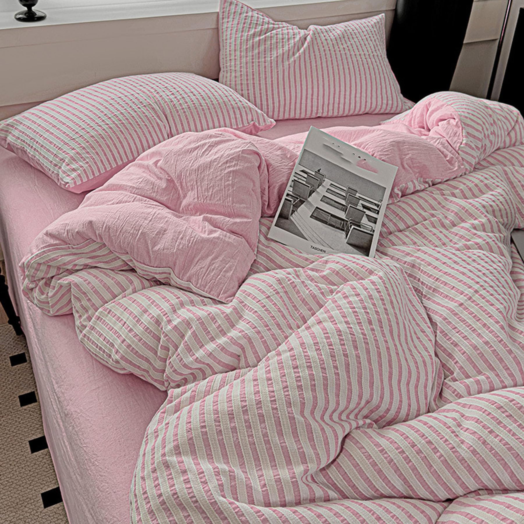 Amazon.com: Generic Cotton Queen Comforter Set, Simple solid color ...