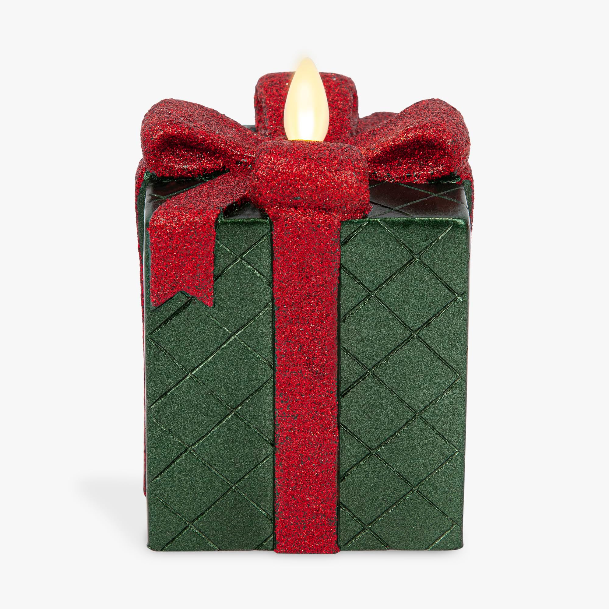Amazon.com: Luminara Flameless Candle Green Gift Box with Glitter Red ...
