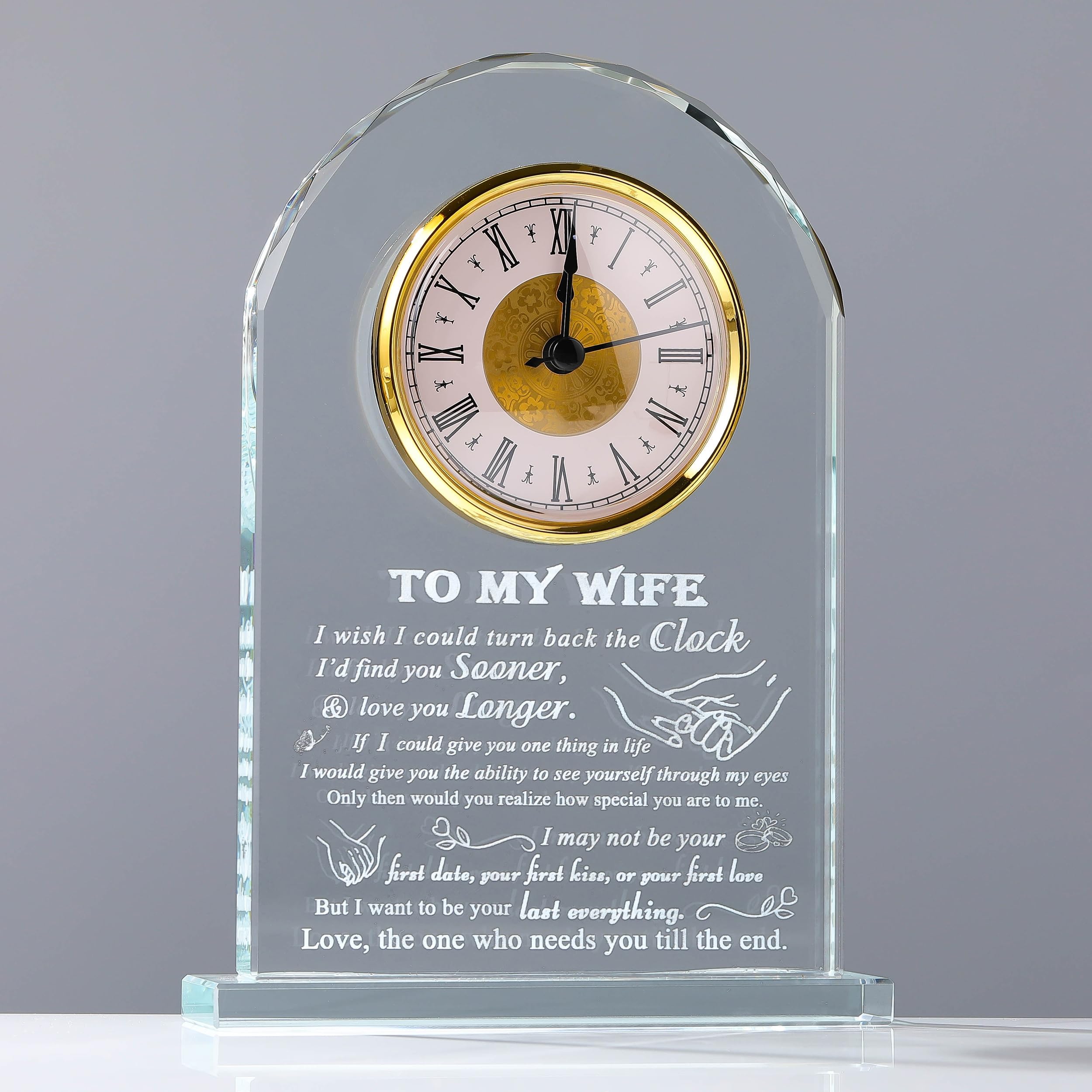 Amazon.com: Movdyka Gifts for wife from Husband Unique - Crystal Clock ...