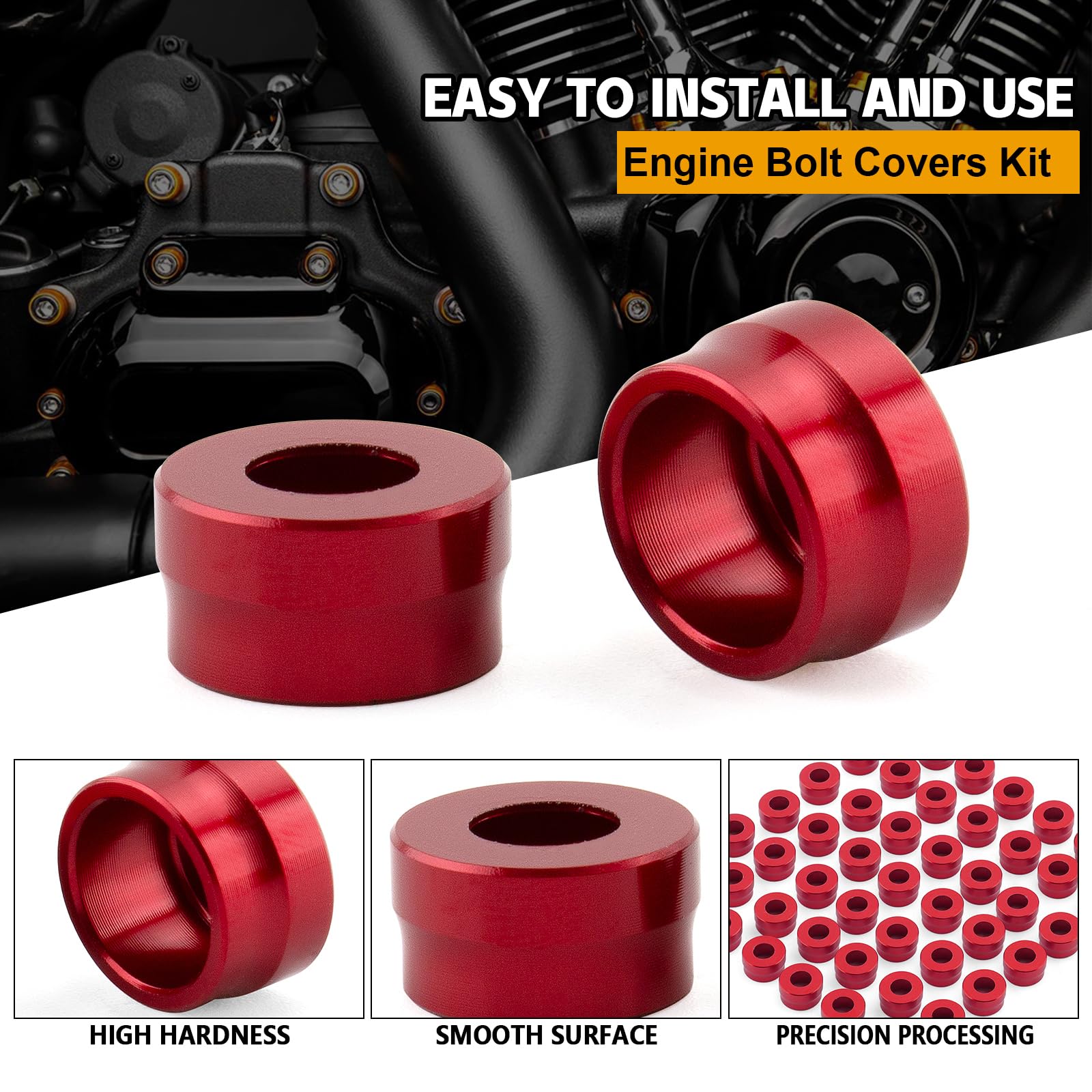 Snapklik.com : Engine Bolt Covers Toppers Caps Kit For Harley M8 Twin ...