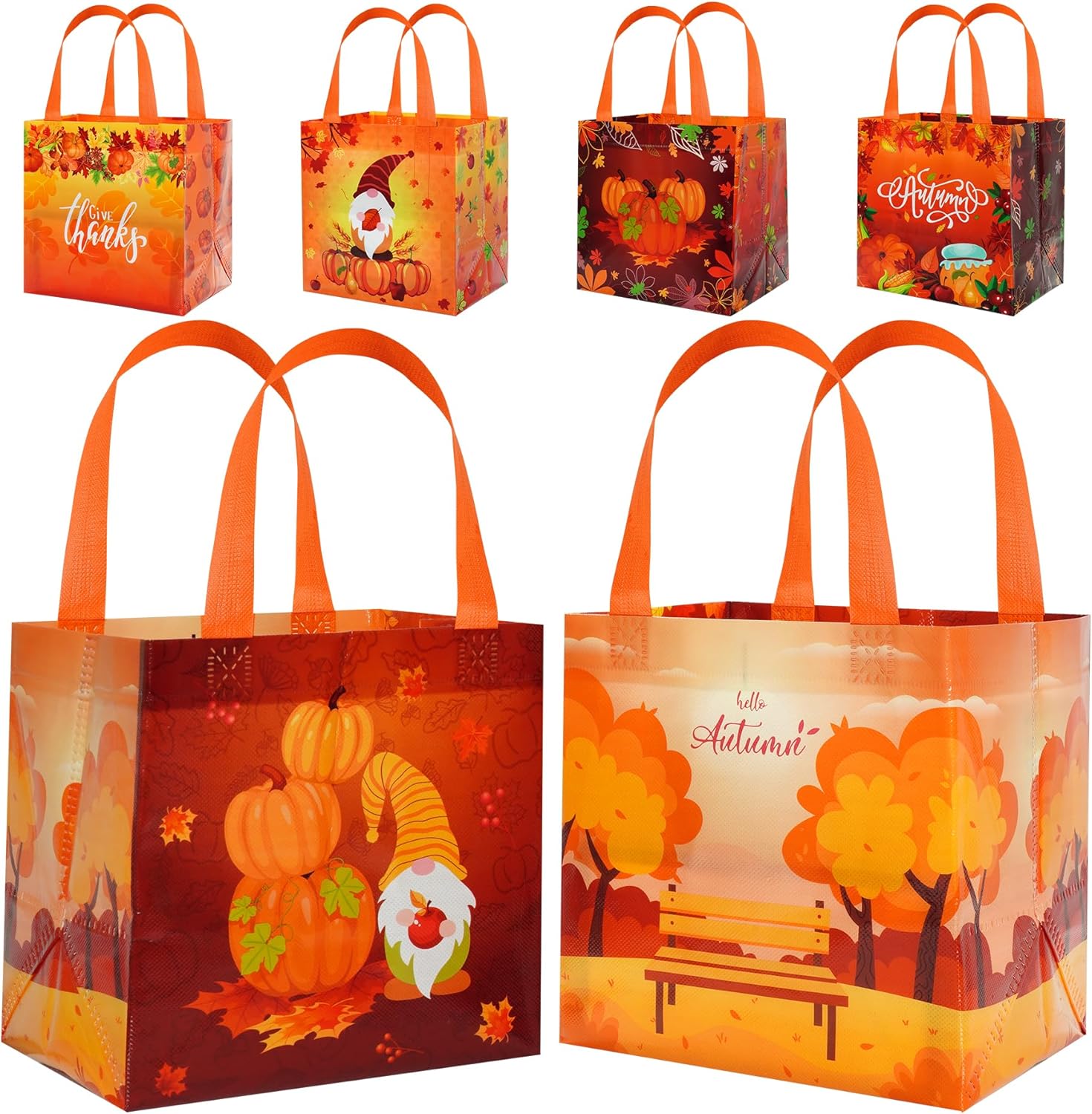 Amazon.com: Hmxpls 6 Pcs Thanksgiving Gift Bags with Handles, Non-Woven ...