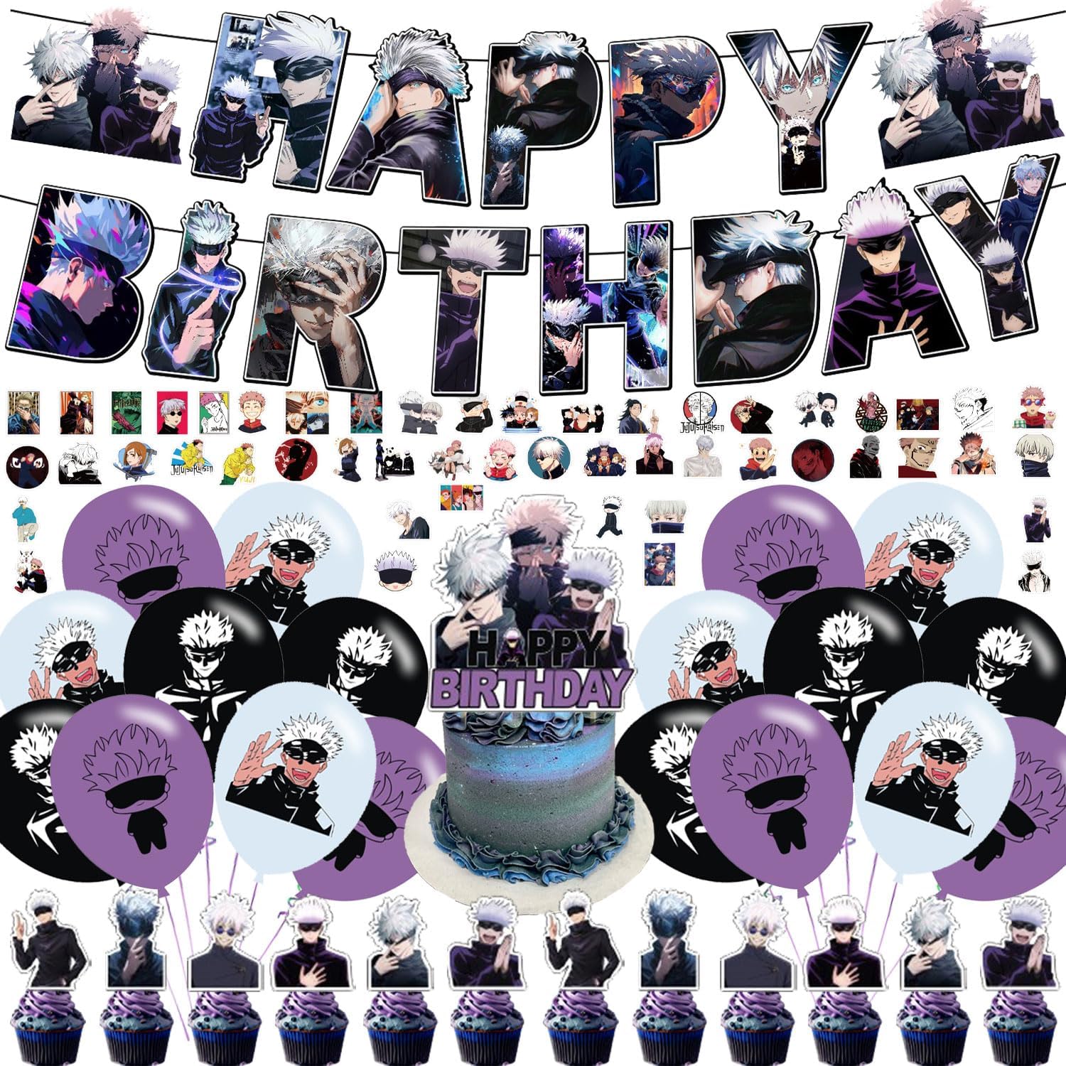 Amazon.com : Satoru Anime Gojo Birthday Decorations, Jujutsu Manga ...