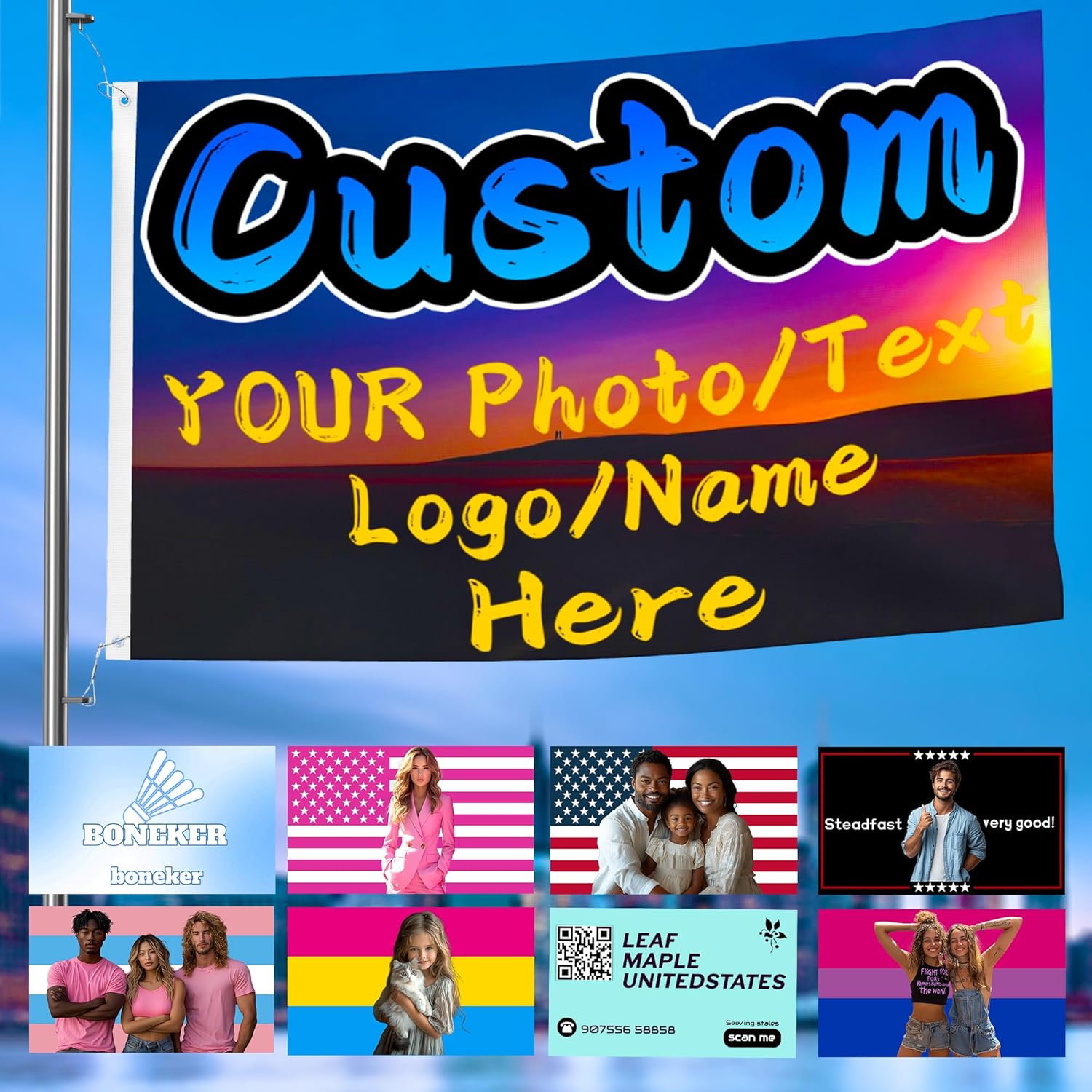 Amazon.com : Custom Flag 2x3 FT Personalized Flags Banners with Photo ...