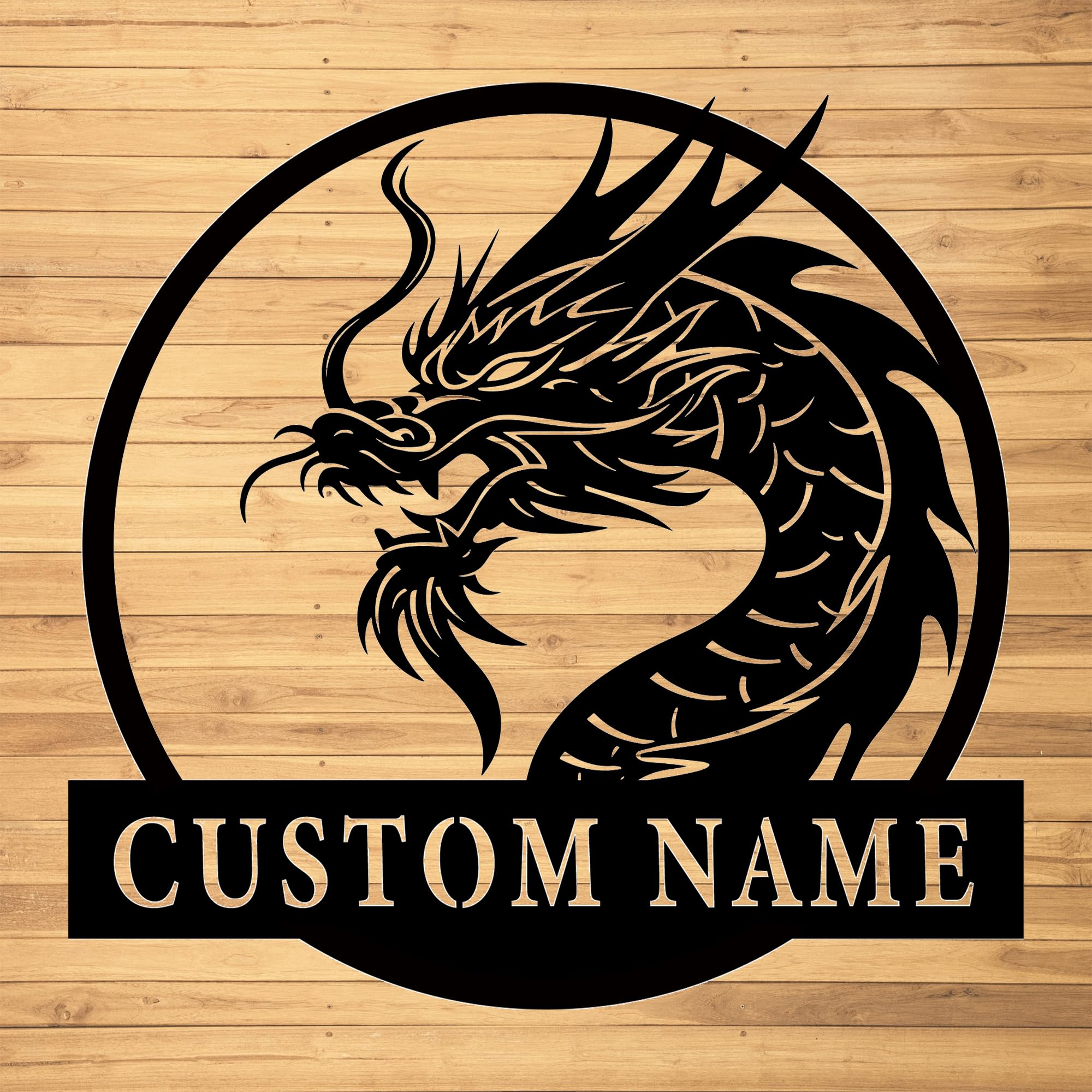 Amazon.com : Custom Dragon Metal Wall Signs - Personalized Dragon Metal ...