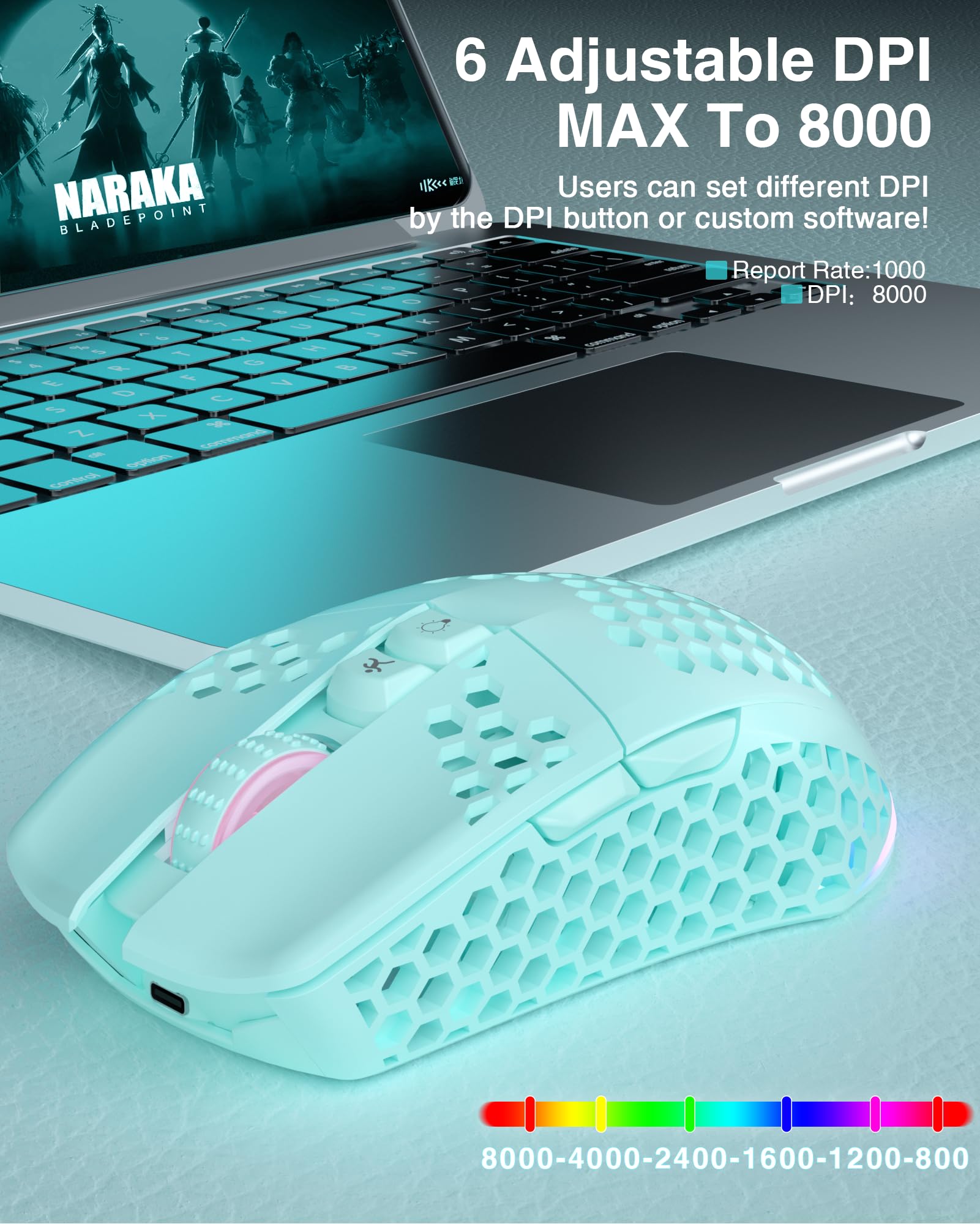 Snapklik.com : SOLAKAKA SM600 Honeycomb Shell Gaming Mouse Wireless ...