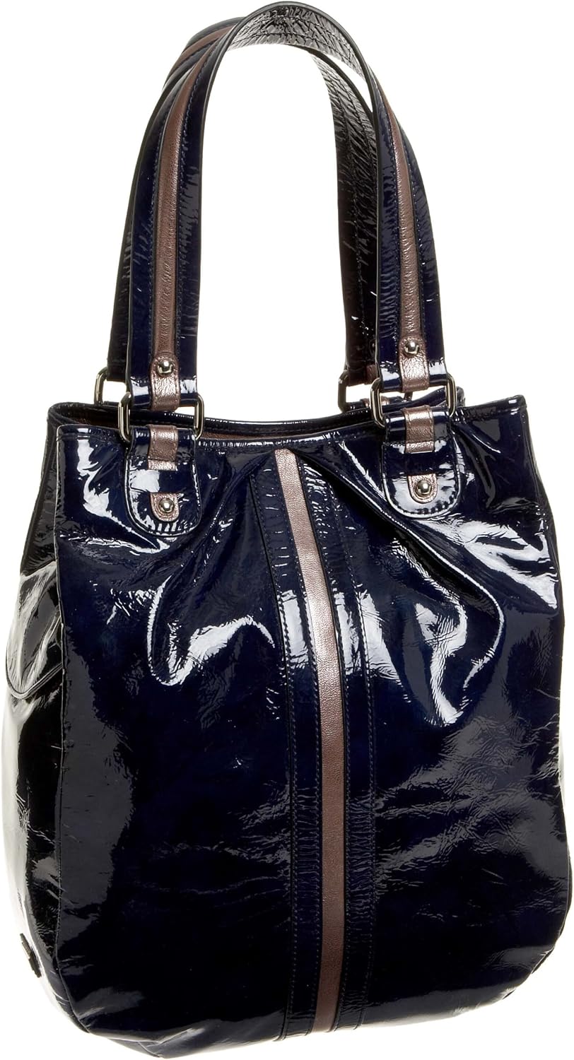 Amazon.com: Perlina Stripes North/South Tote,Navy Patent,one size ...