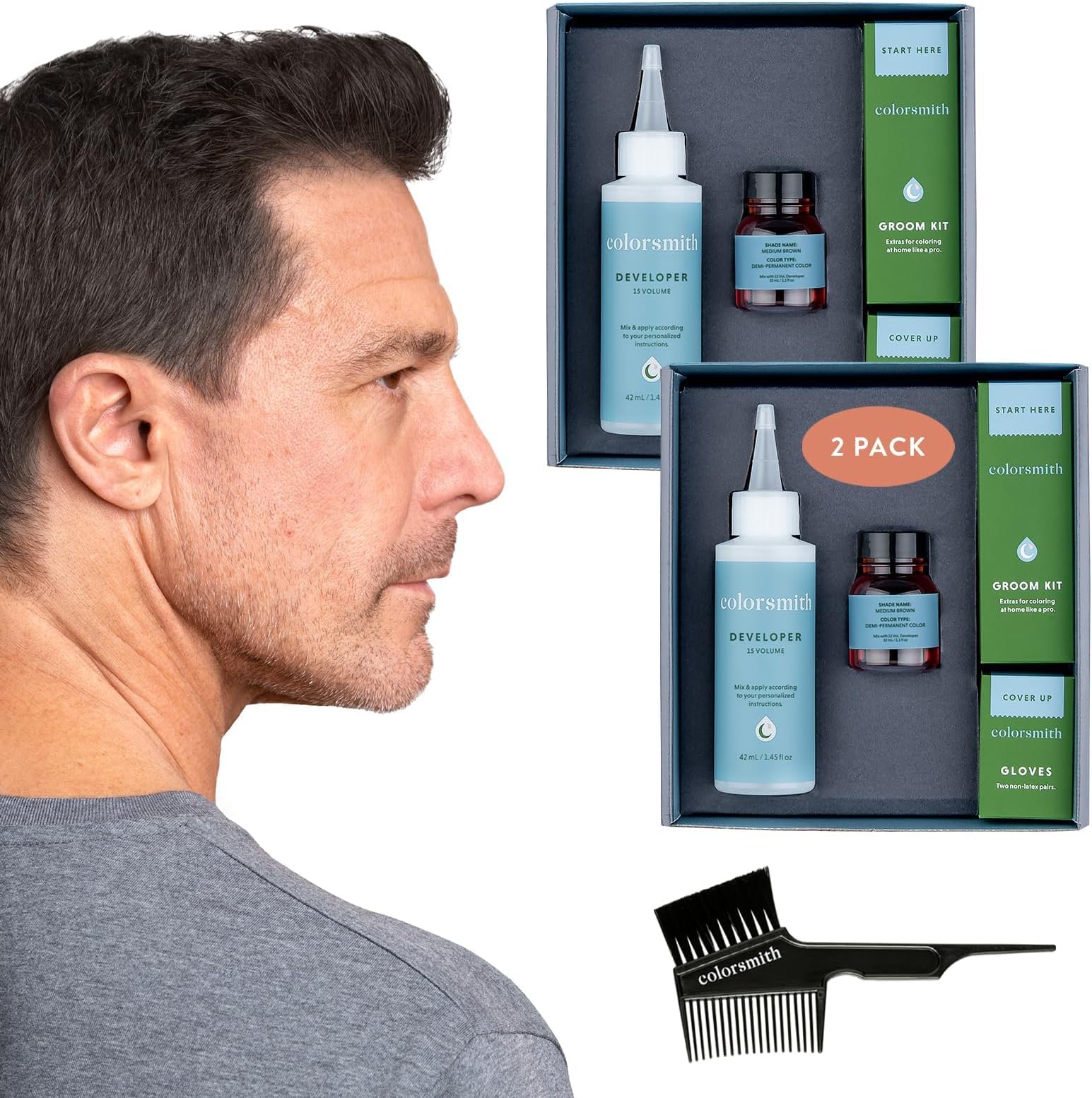 Amazon.com : Simpler Hair Color for Men Kit for Full Gray Coverage ...
