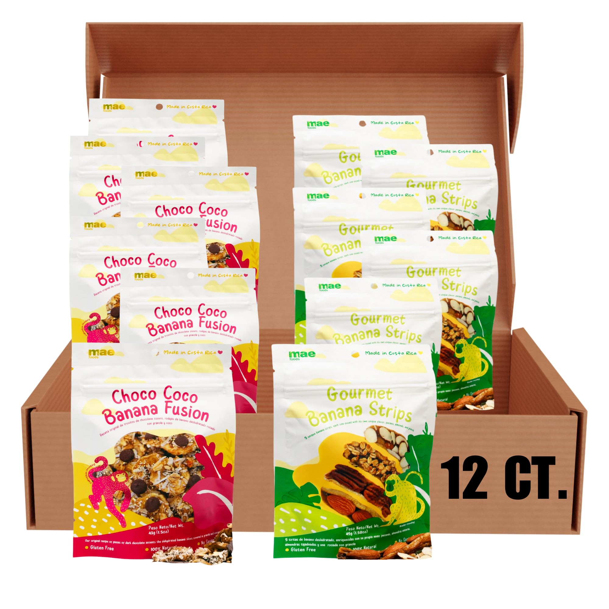 Amazon.com: Mae Foods Costa Rican Banana Snack Variety Pack 12 Pack ...