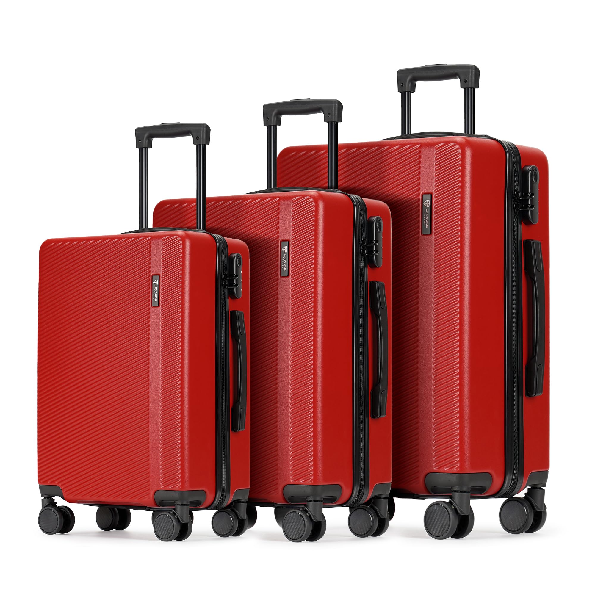 Amazon.com | GinzaTravel 3 Piece Luggage Sets with Spinner Wheels,Hard ...