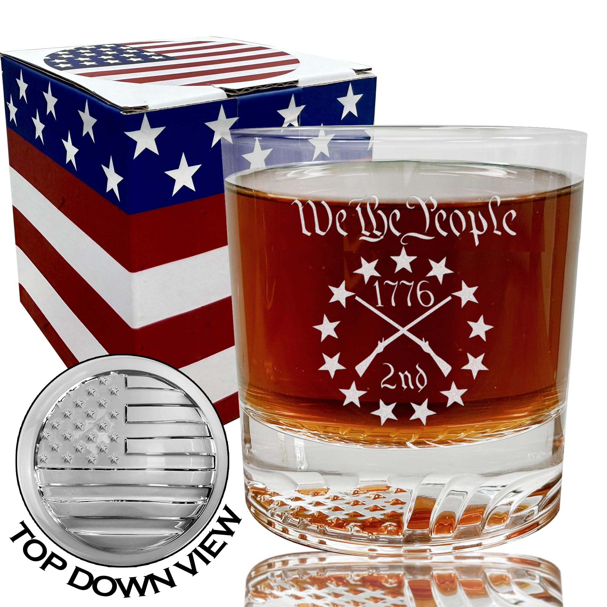 Amazon.com | American Flag Whiskey Glass – American Flag Bottom Glass ...