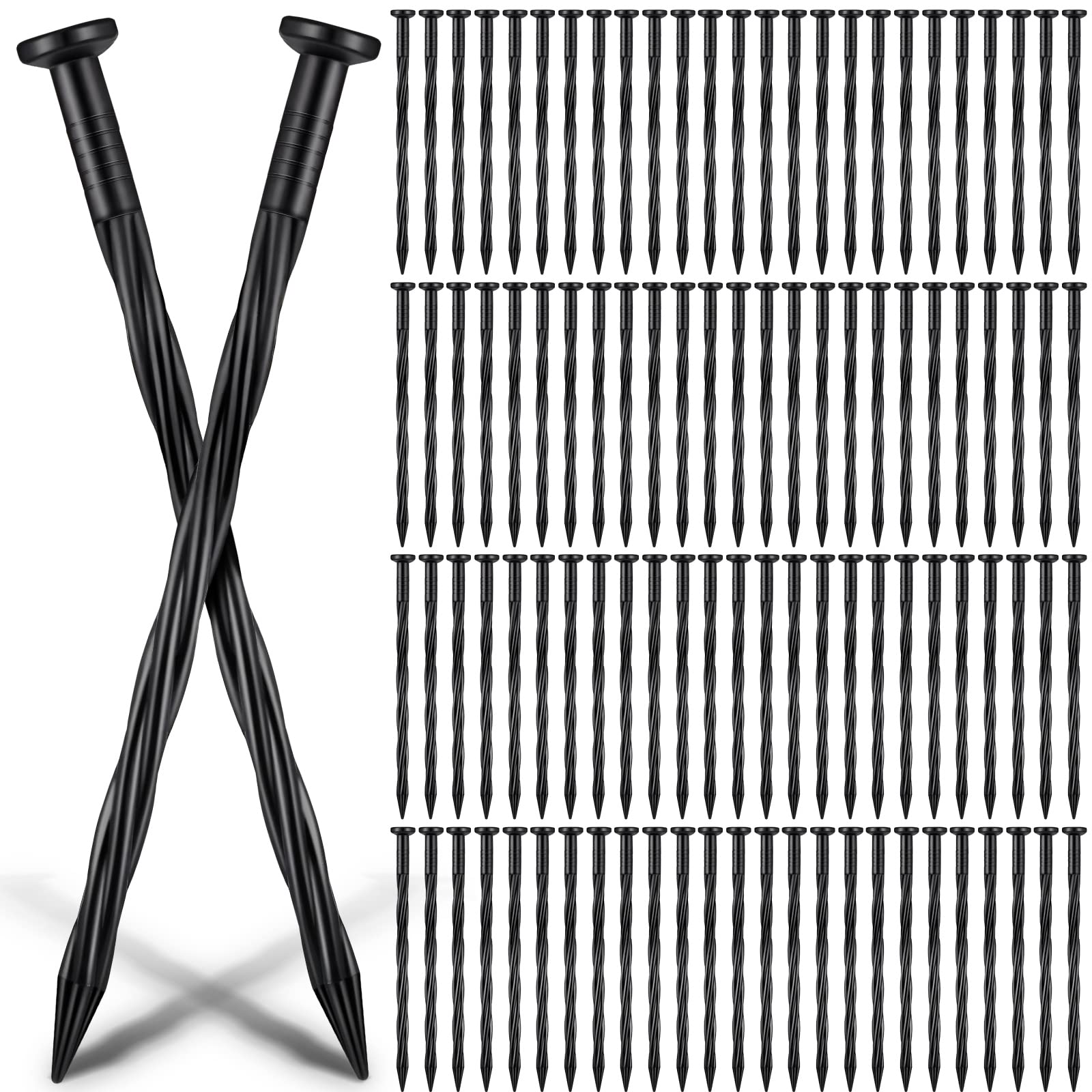 Snapklik.com : 400 Pcs Landscape Edging Nails Bulk 8 Inch Spiral ...