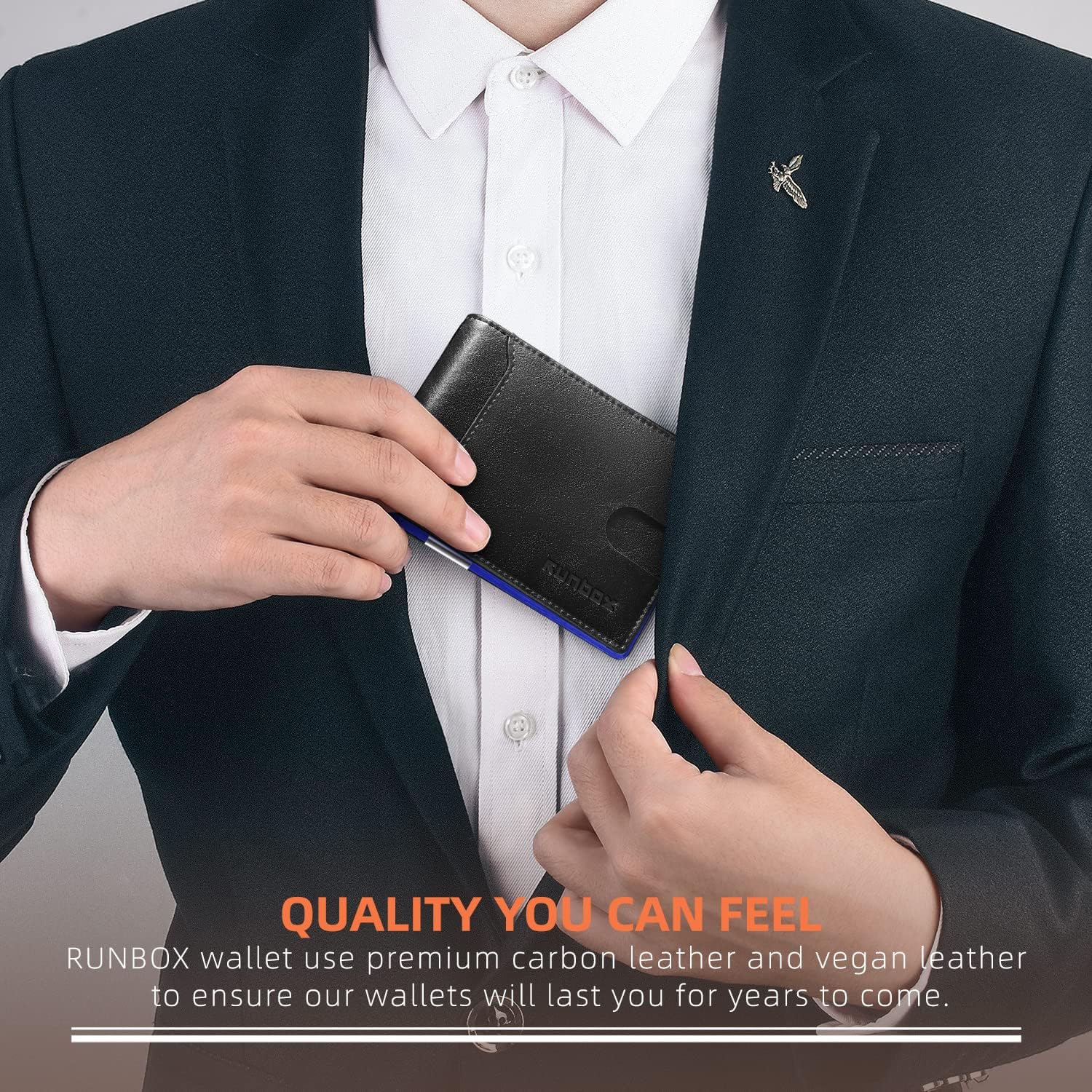 Snapklik.com : RUNBOX Slim Wallets For Men - Leather Money Clip Mens ...