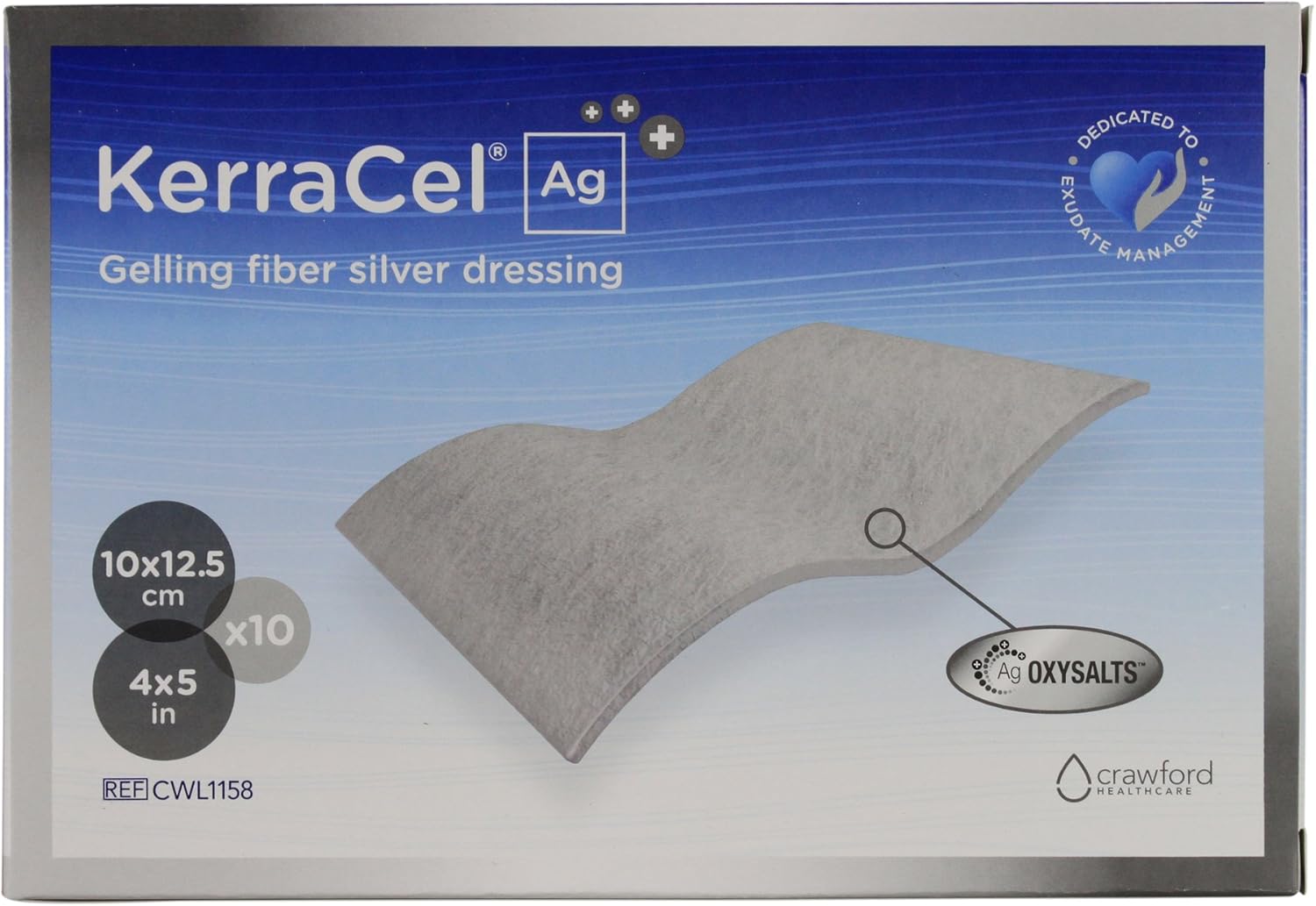 Amazon.com: KerraCel Ag 4" x 5" Gelling Fiber Silver Would Dressing ...