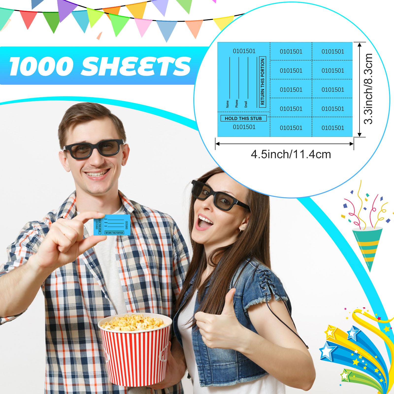 Snapklik.com : Kosiz 1000 Sheet 10 Bid Raffle Tickets Chinese Auction ...