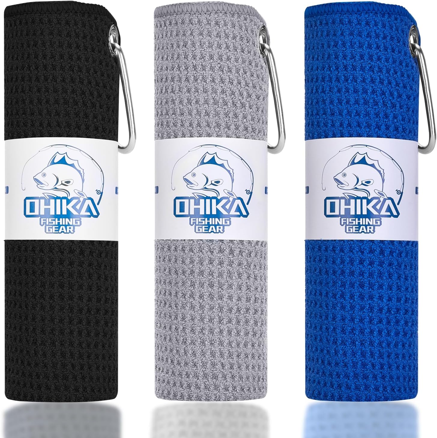 Amazon.com: OHIKA Microfiber Fishing Towels with Clip, Waffle Pattern ...