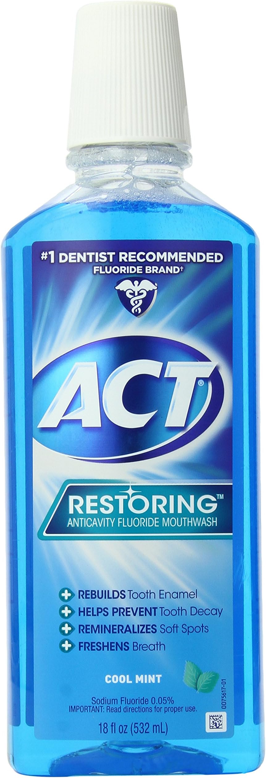 Amazon.com : ACT Restoring Anti-Cavity Fluoride Mouthwash, Cool Mint ...