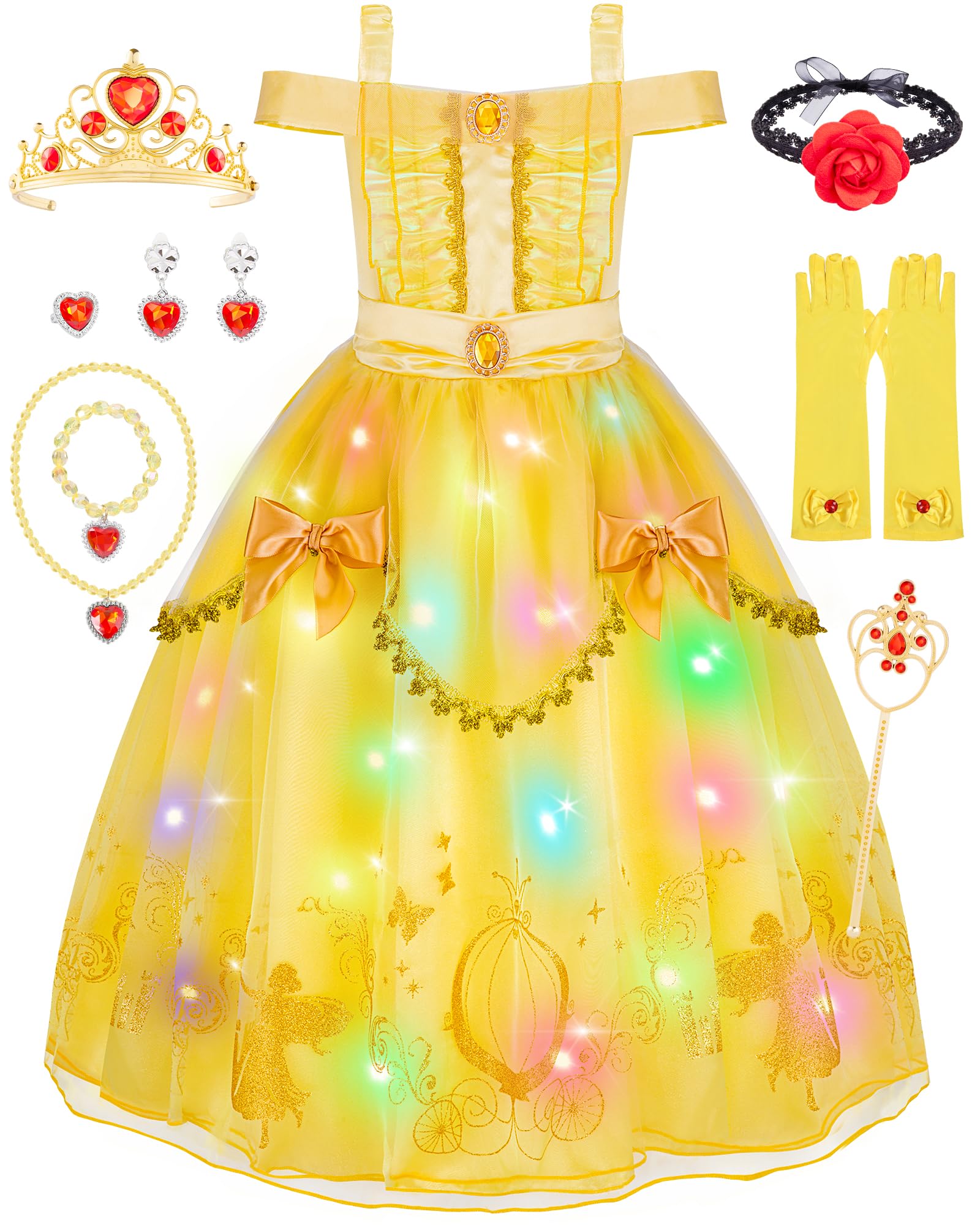 Snapklik.com : Meland Princess Dress For Girls - Light Up Princess ...