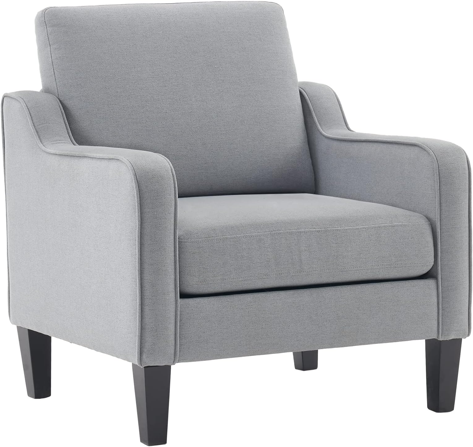 VINGLI Mid Century Modern Accent Chair,Light Grey Fabric Chairs for ...