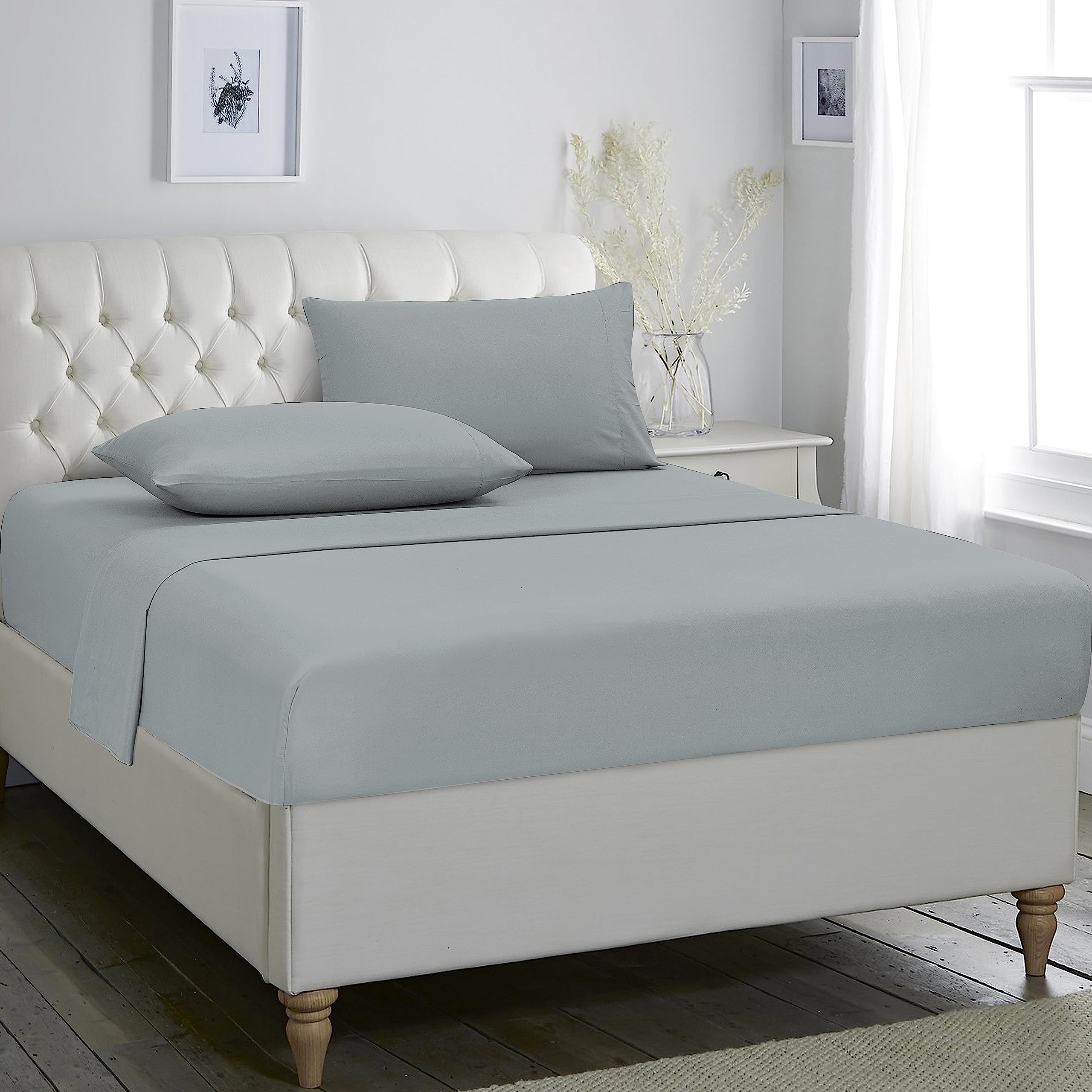 Home Beyond & HB design - 4-Piece Bed Sheets Set - Solid Bedding Sheet ...