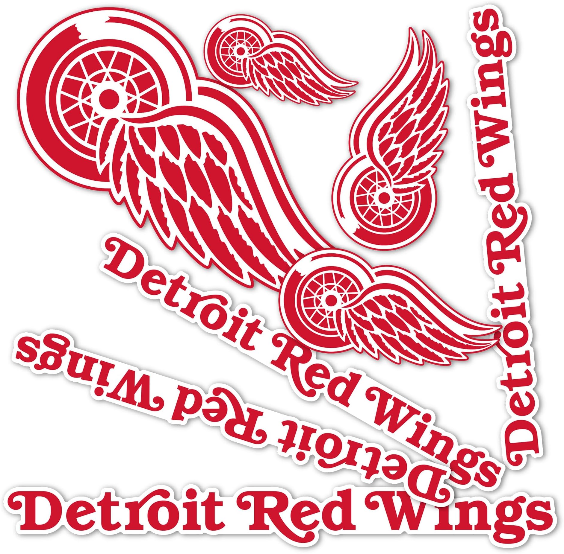 Amazon.com: 29 PCS Set of Detroit Vinyl Red Wings Stickers Pack Detroit ...