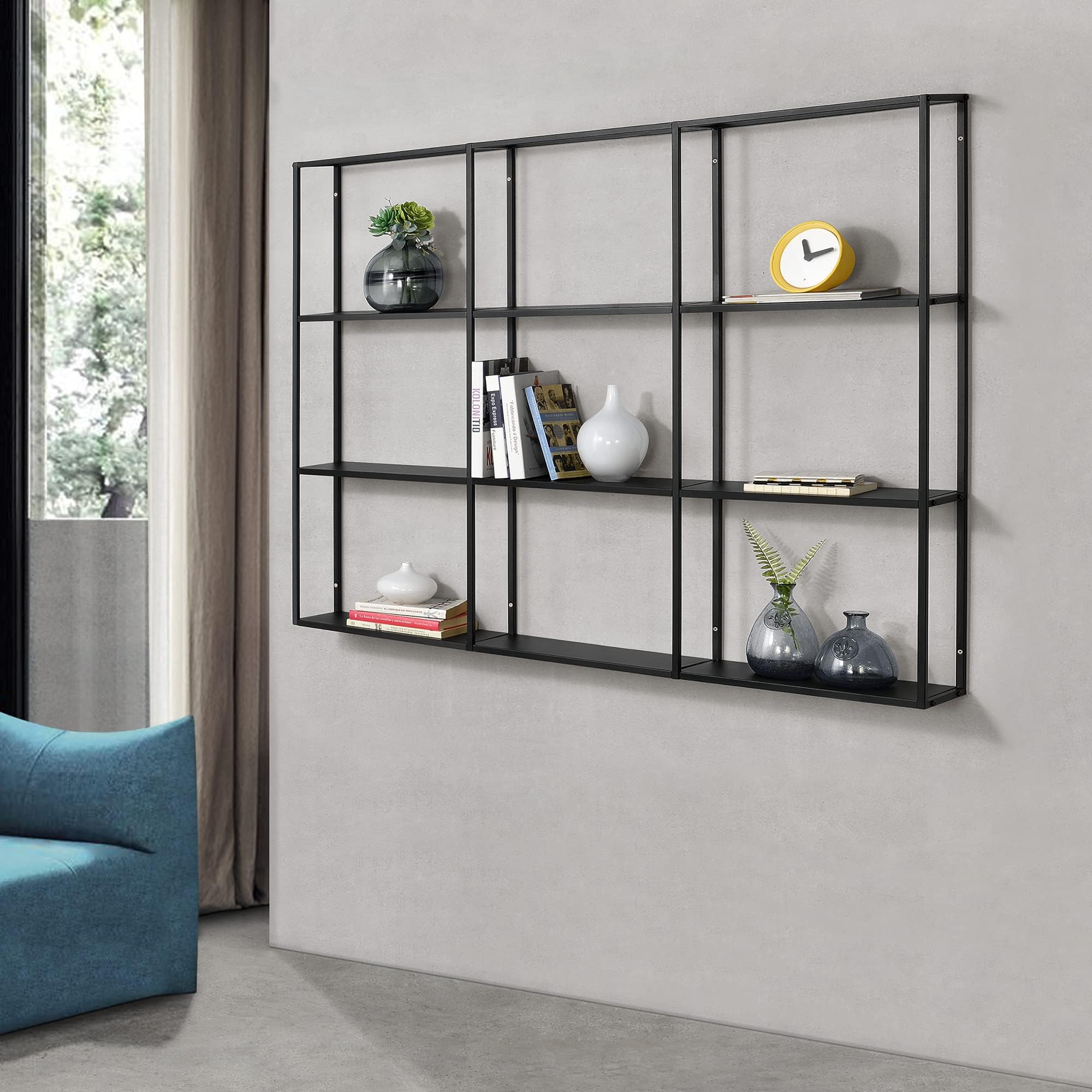 Scaffale da Parete (LxPxA) 160x18x110 cm Libreria Pensile con Ripiani ...