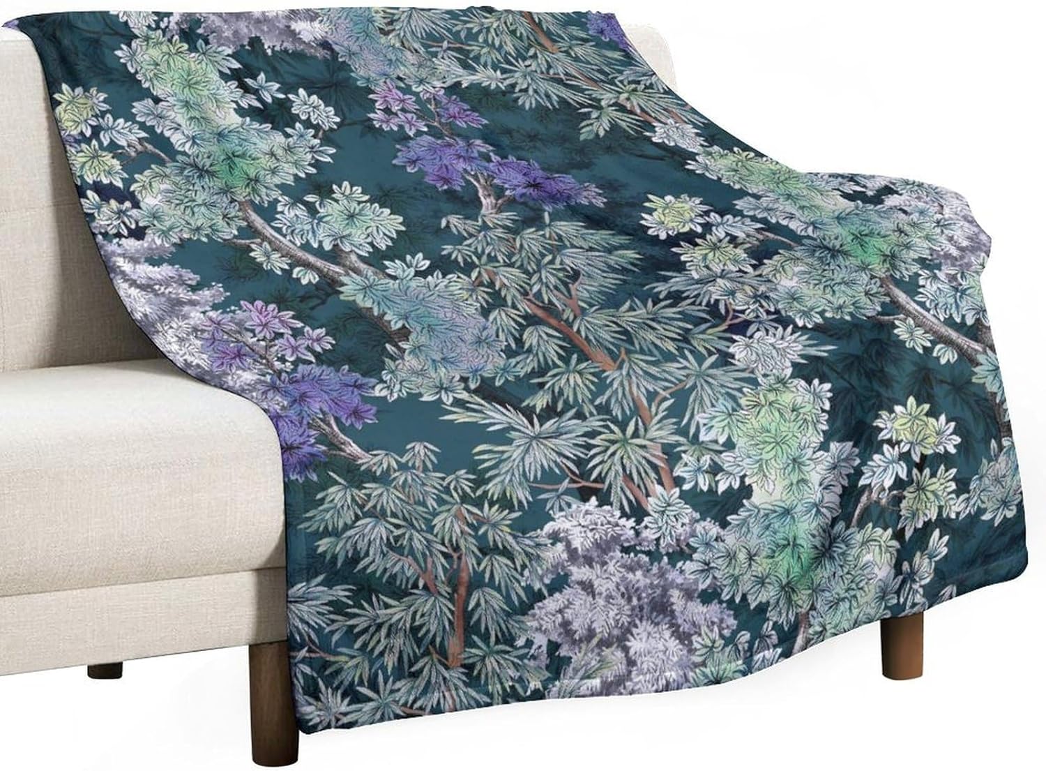 Amazon.com: Artistic Forest Tree Flannel Throw Blanket,Vintage Style ...