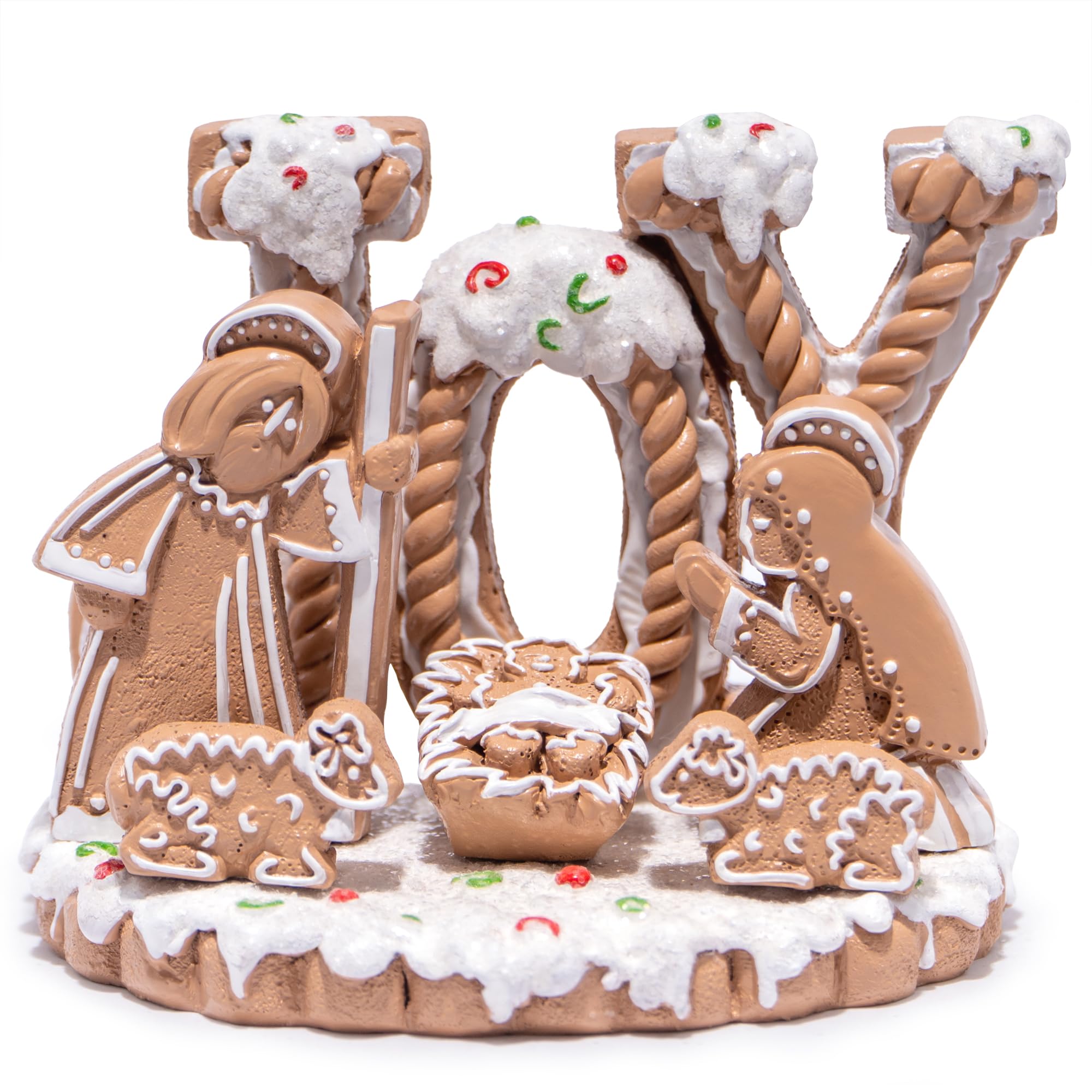 Amazon.com: Hodao Gingerbread Themed Nativity Holy Family Nativity ...