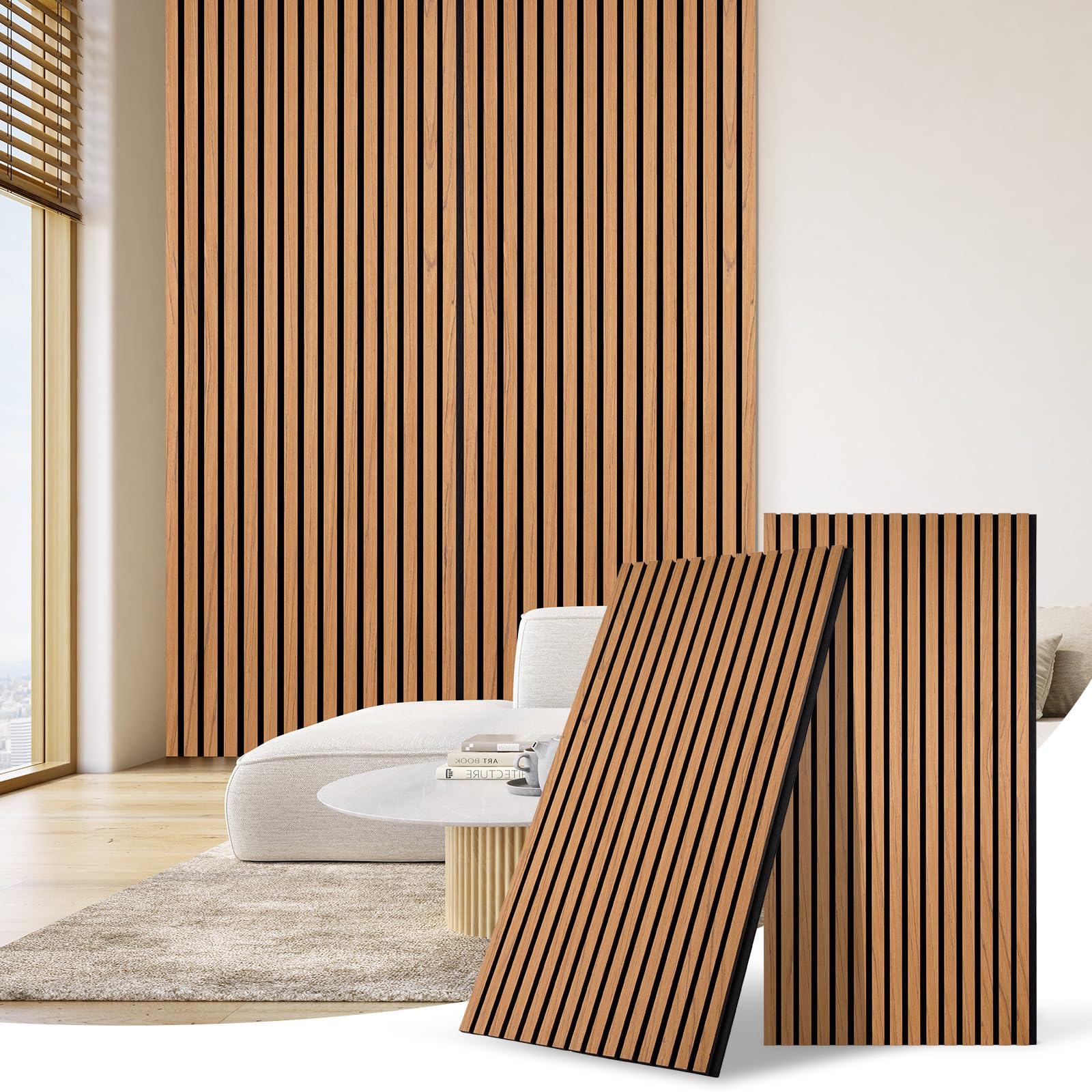 DOLLAR BOSS Wood Panels for Walls, Acoustic Wall Panels 120x60cm 2 Pack ...
