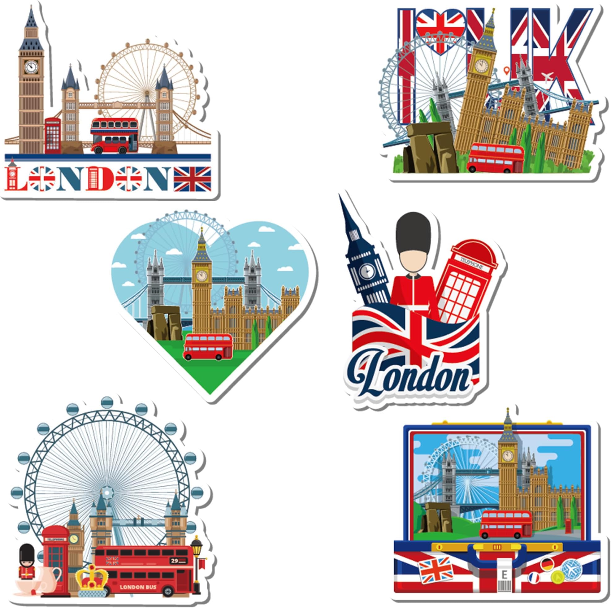 London Fridge Magnet Souvenir Gifts - 8pcs British Construction Design ...