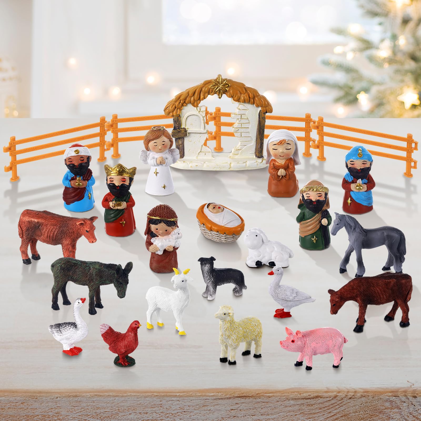 Amazon.com: WinnerWhy 24 Pcs Nativity Sets for Christmas Indoor Mini ...
