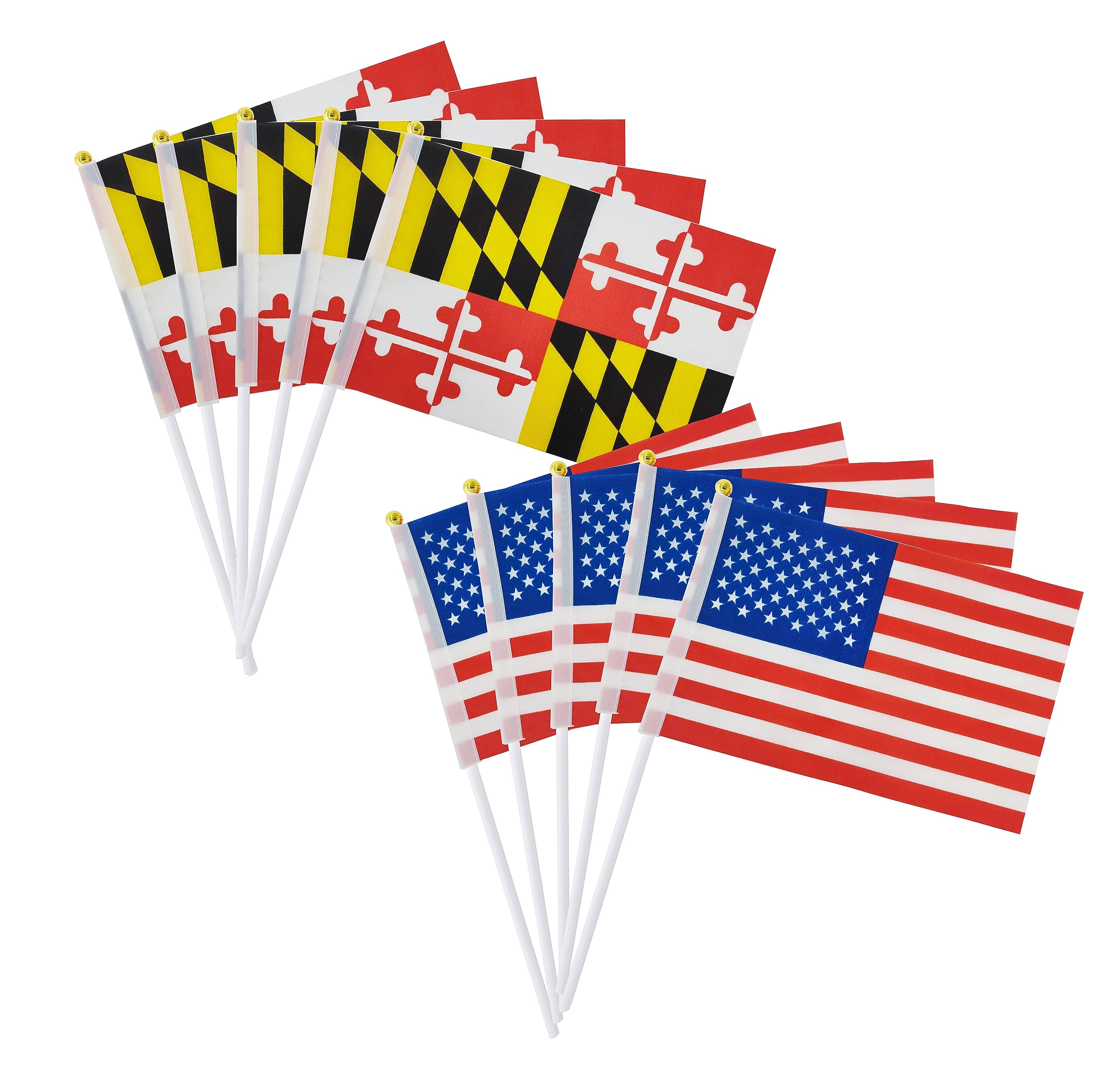 Amazon.com: 50 Pack American And 50 Pack Maryland State Flag,Hand Held ...