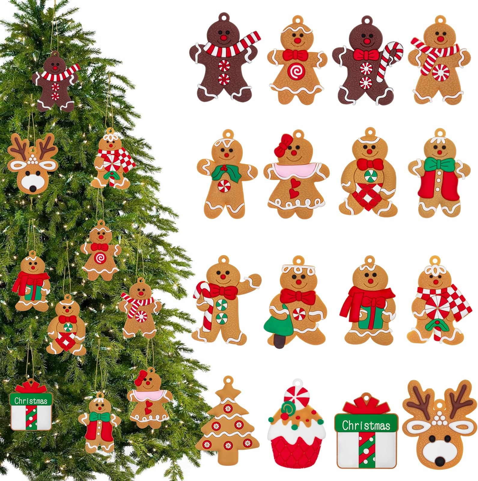 GOMANCHE 16 Pièces Ornements de Bonhomme en Pain D'épice pour ...