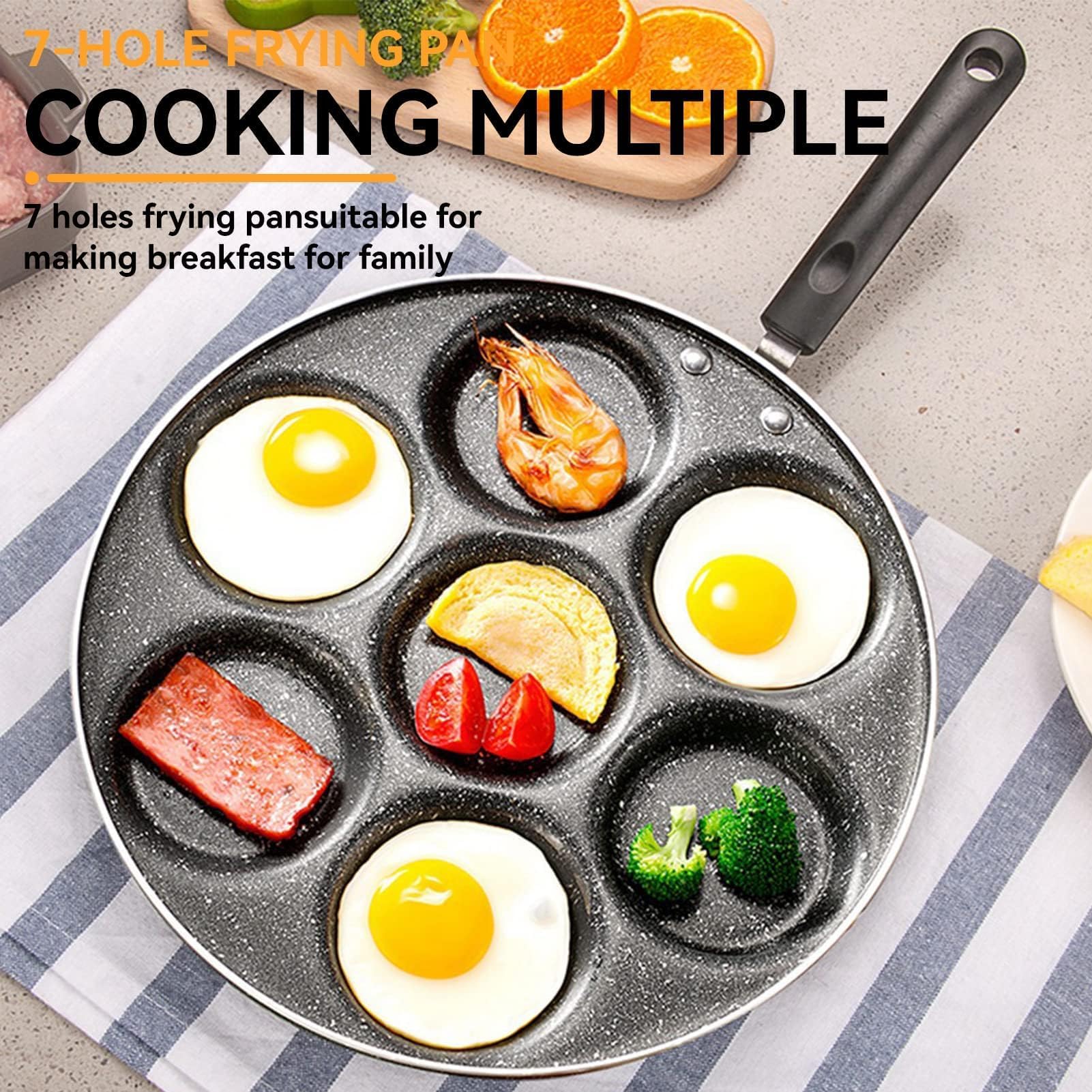 Pancake Pan Nonstick Egg Pan 7 Mold Crepe Pan Egg Frying Pan Breakfast ...