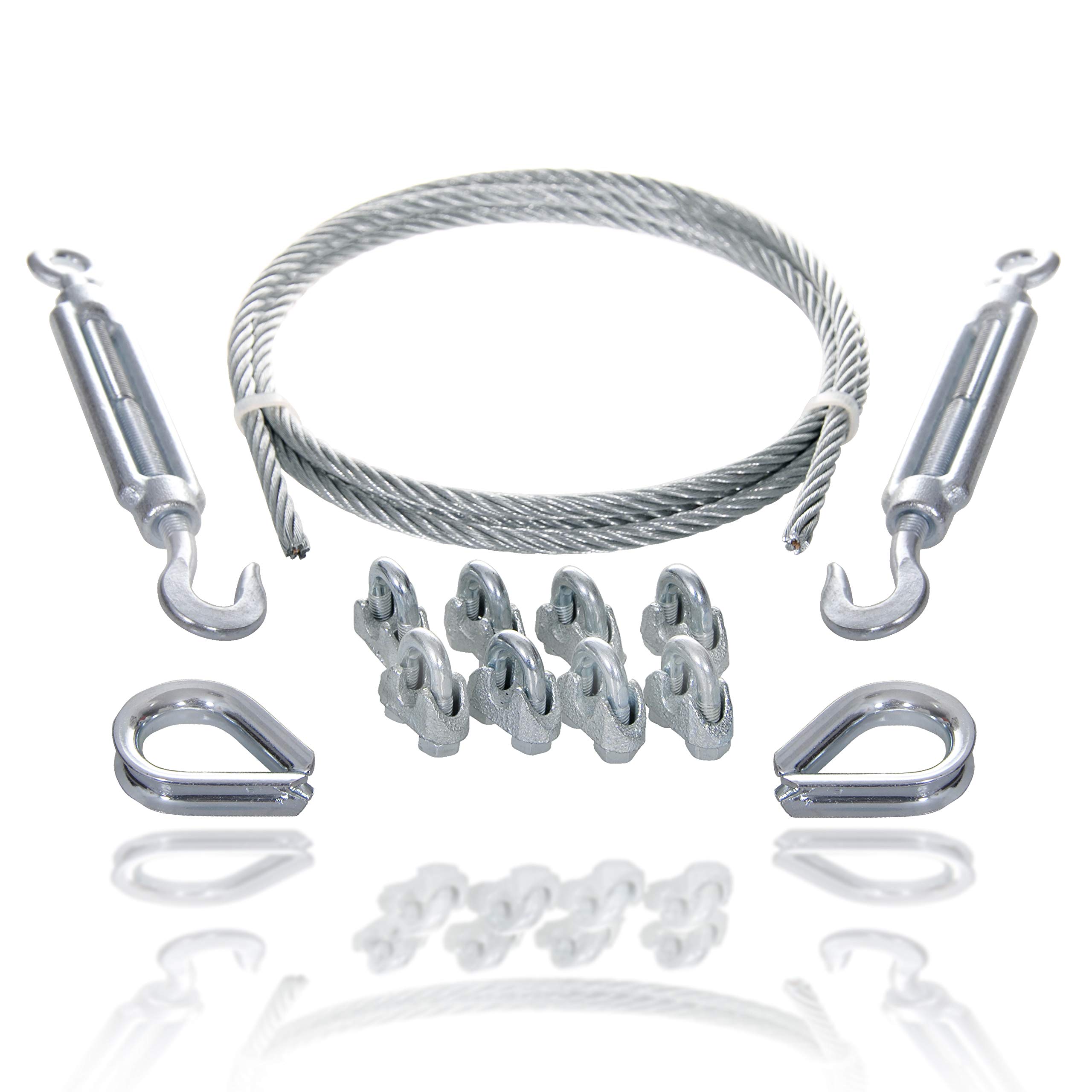 Buy Drahtseile24 Wire rope set with 8 x rope clamps, 2 x thimbles and 2 ...