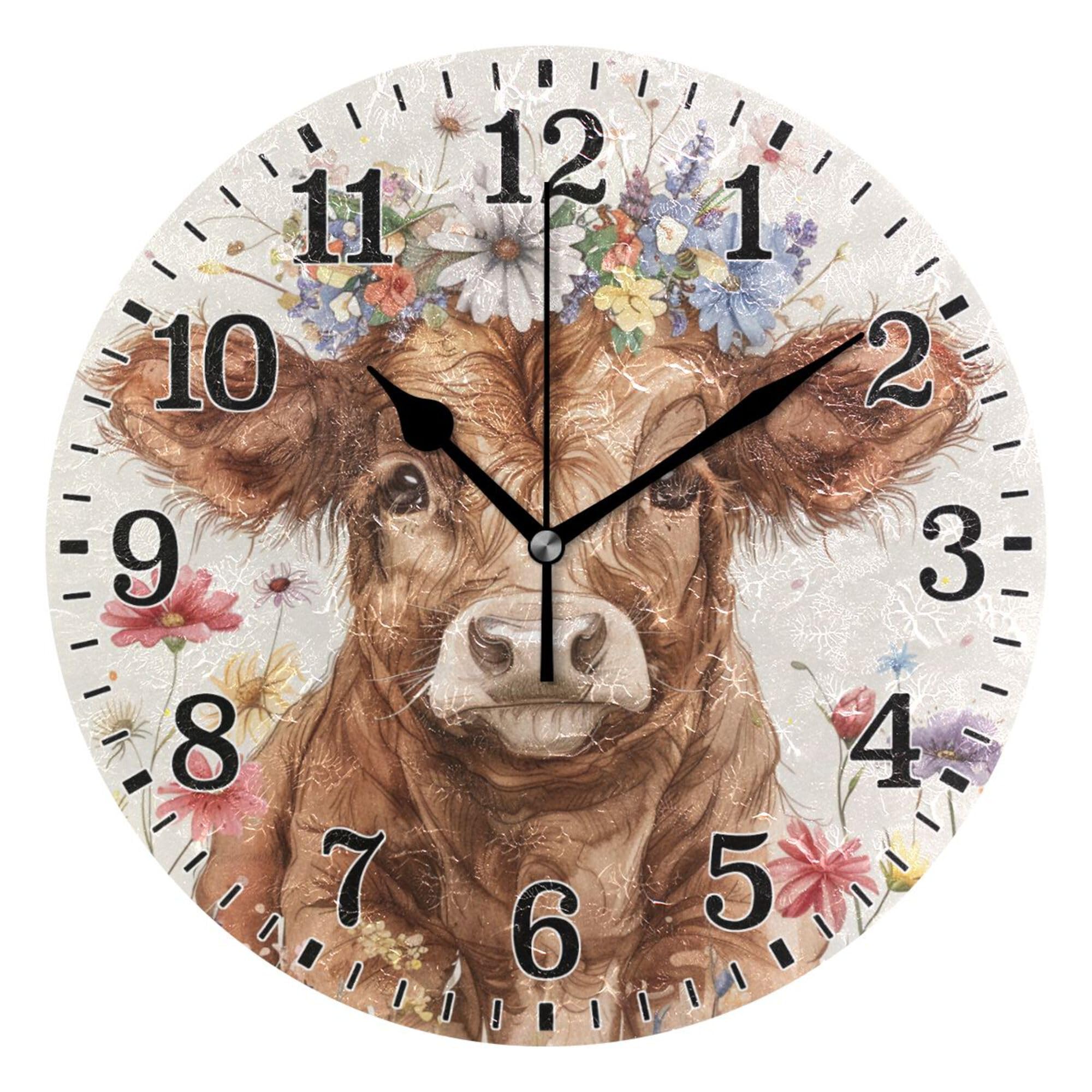 Amazon.com: JUNZAN Highland Cartoon Cow-Calf Wearing Flowers Crown ...