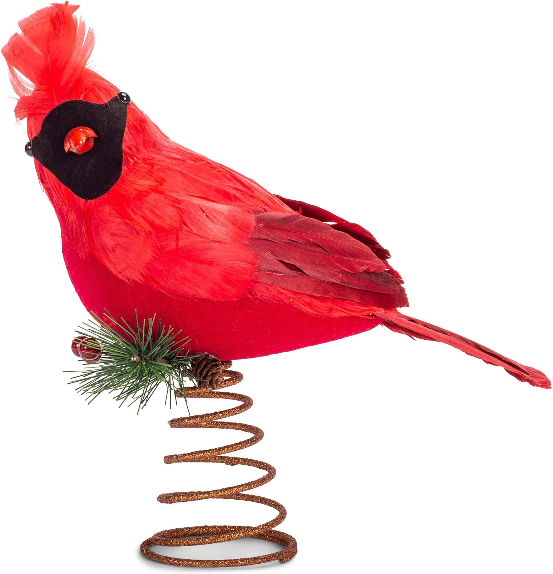 Amazon.com: Red Feathered Cardinal 10 inch Metal Holiday Christmas Tree ...
