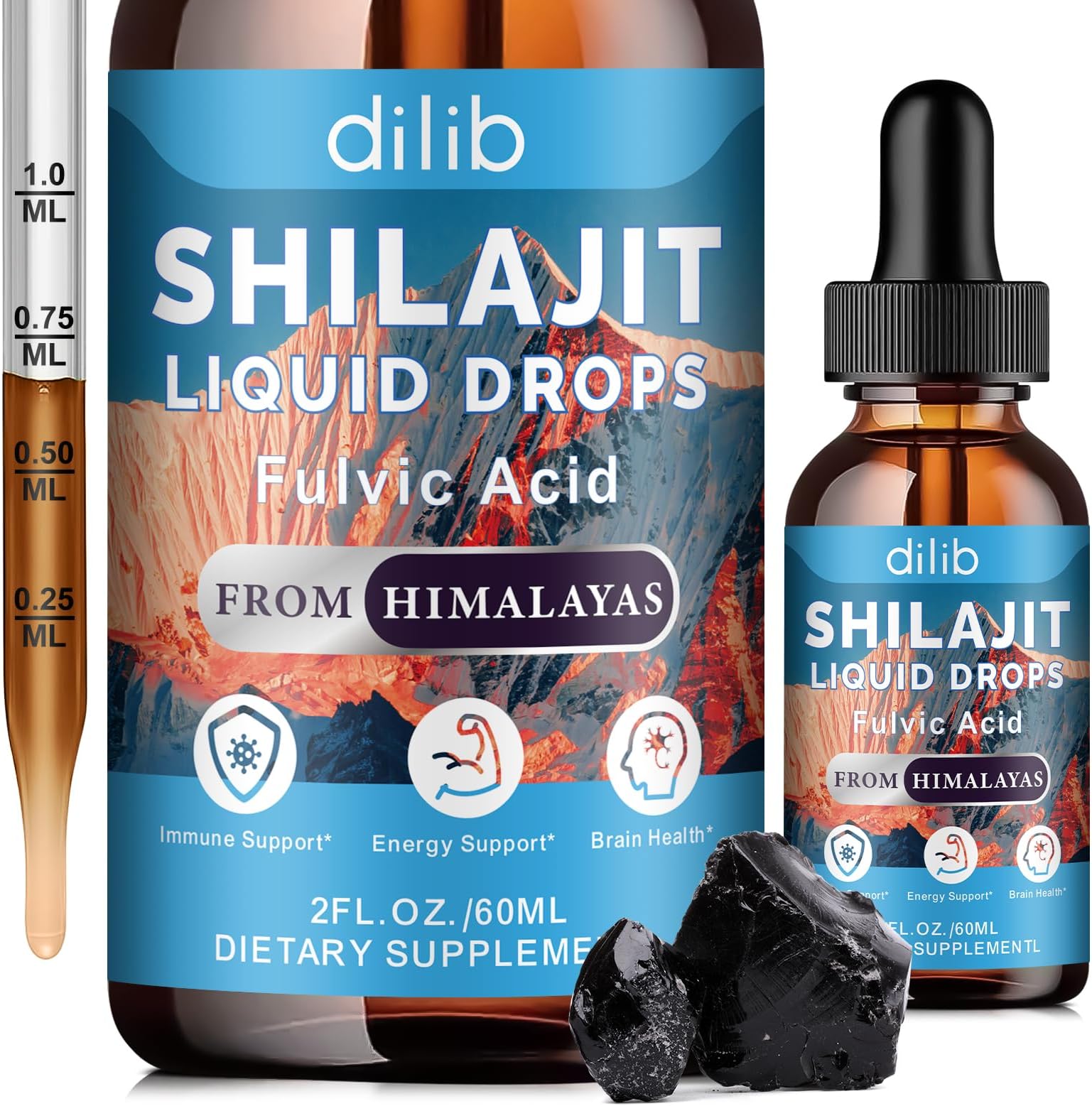 Amazon.com: Himalayan Shilajit Resin Liquid Drops, Pure Organic ...
