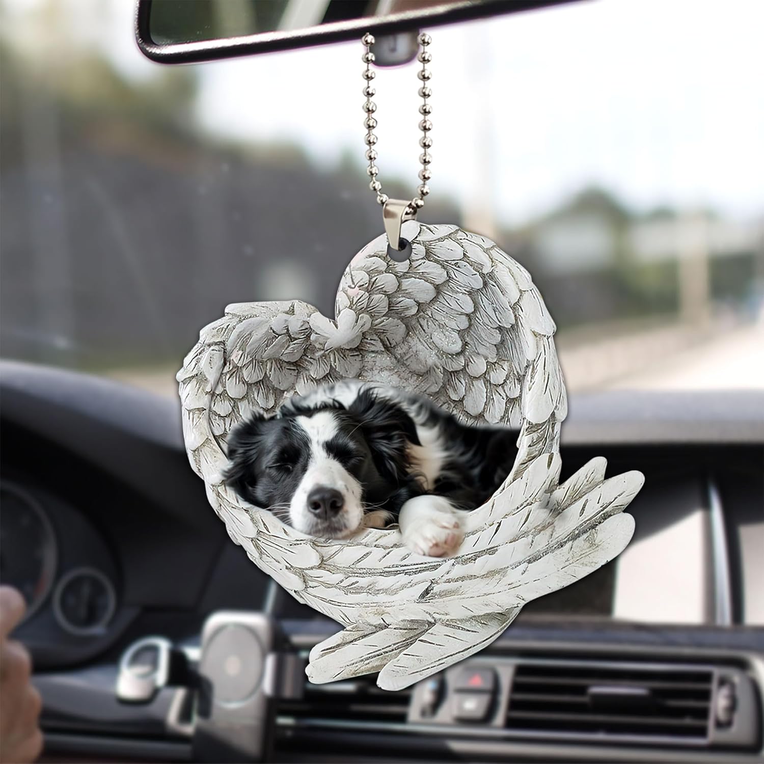 Amazon.com: Talataca Border Collie Sleeping Angel Wing Memorial Dog 2D ...