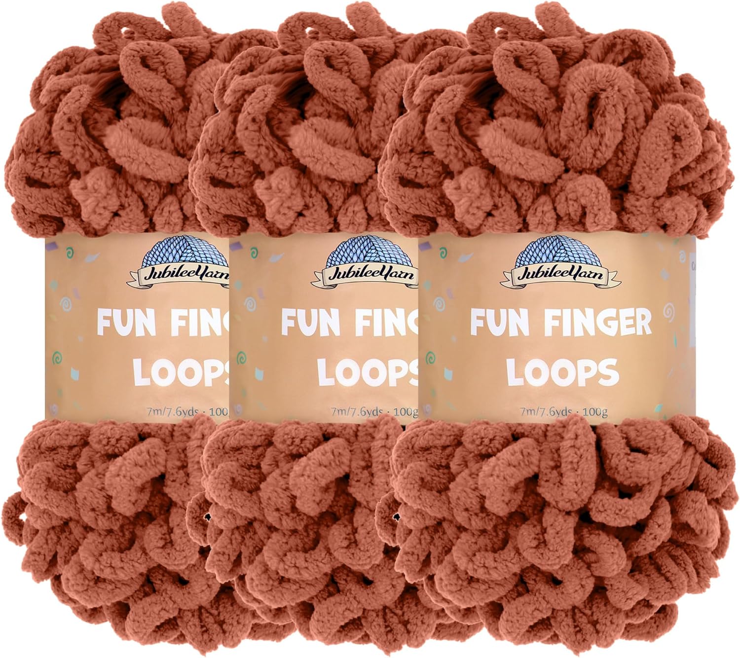 Amazon.com: JubileeYarn Fun Finger Loops Yarn - 100g/Skein Jumbo ...