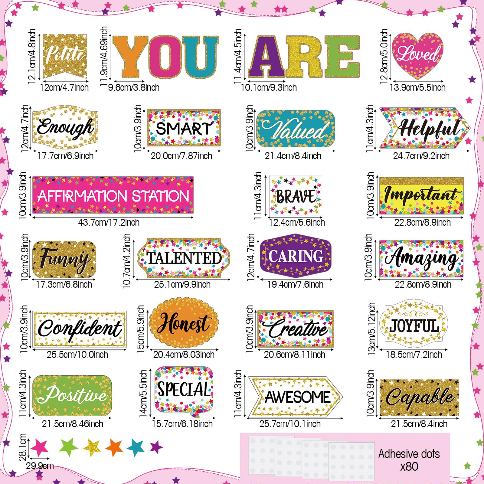 Snapklik.com : 49 Pieces Affirmation Station Bulletin Board Set ...