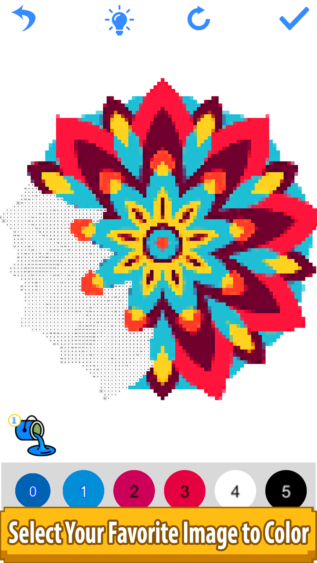 Mandala Pixel Art - Paint by Number, Sandbox Coloring Book Pages:Amazon ...