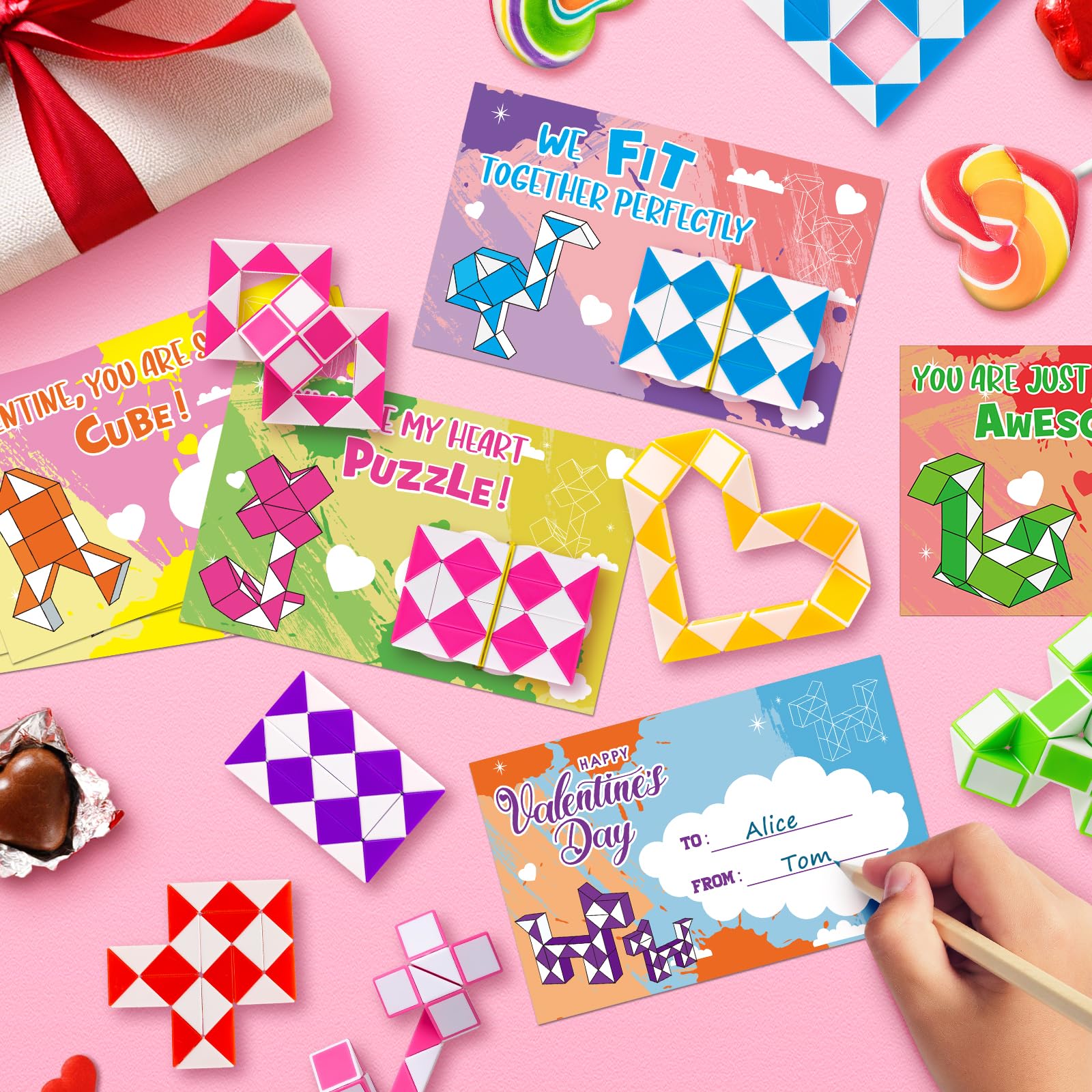 Snapklik.com : 28 Pack Valentine Cards For Kids Classroom, Mini Twist ...