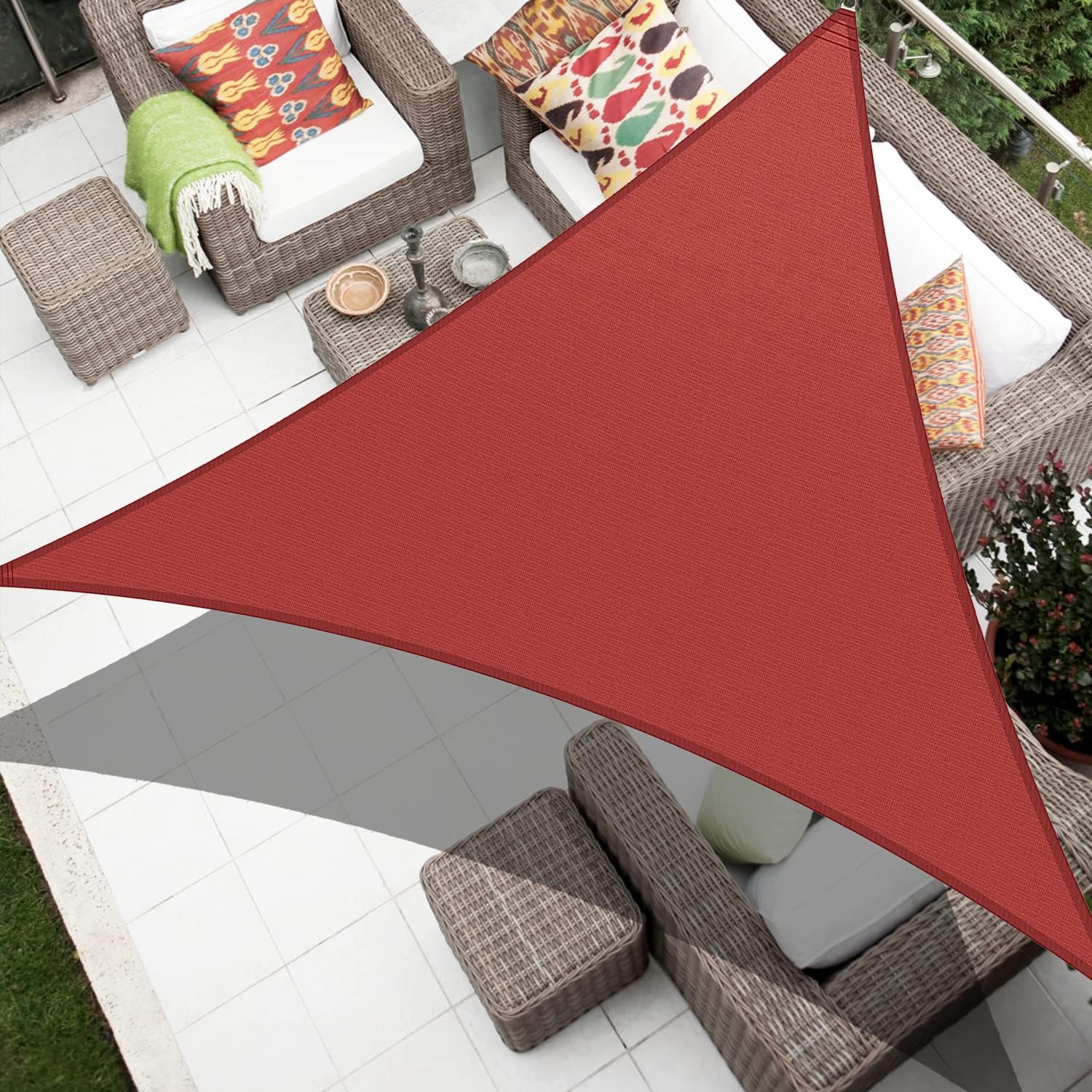 Amazon.com : SUNNY MOOD 16' x 16' x 16' Black Triangle Sun Shade Sail ...