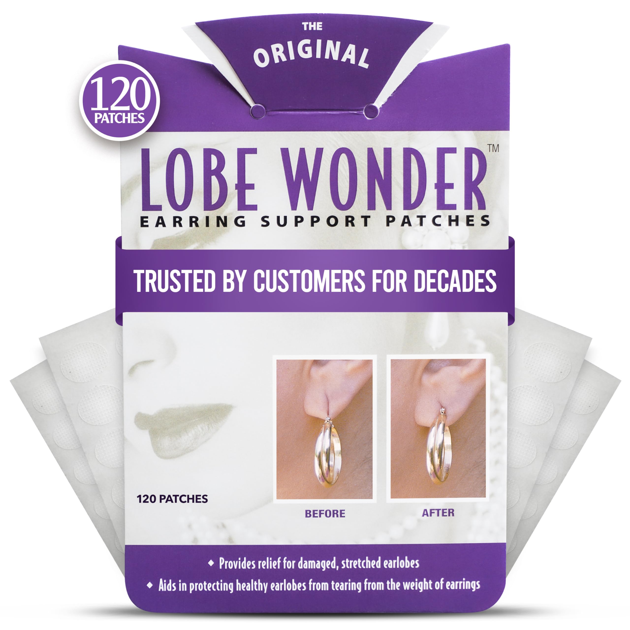 Amazon.com : Lobe Wonder - The ORIGINAL Ear Lobe Support Patch for ...