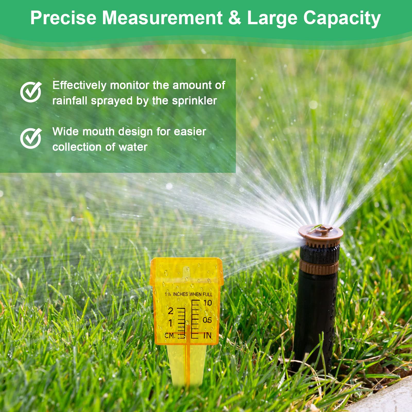 Rain Gauge Outdoor 1.5 Inch Sprinkler Rain Gauge Lawn Water Meter ...