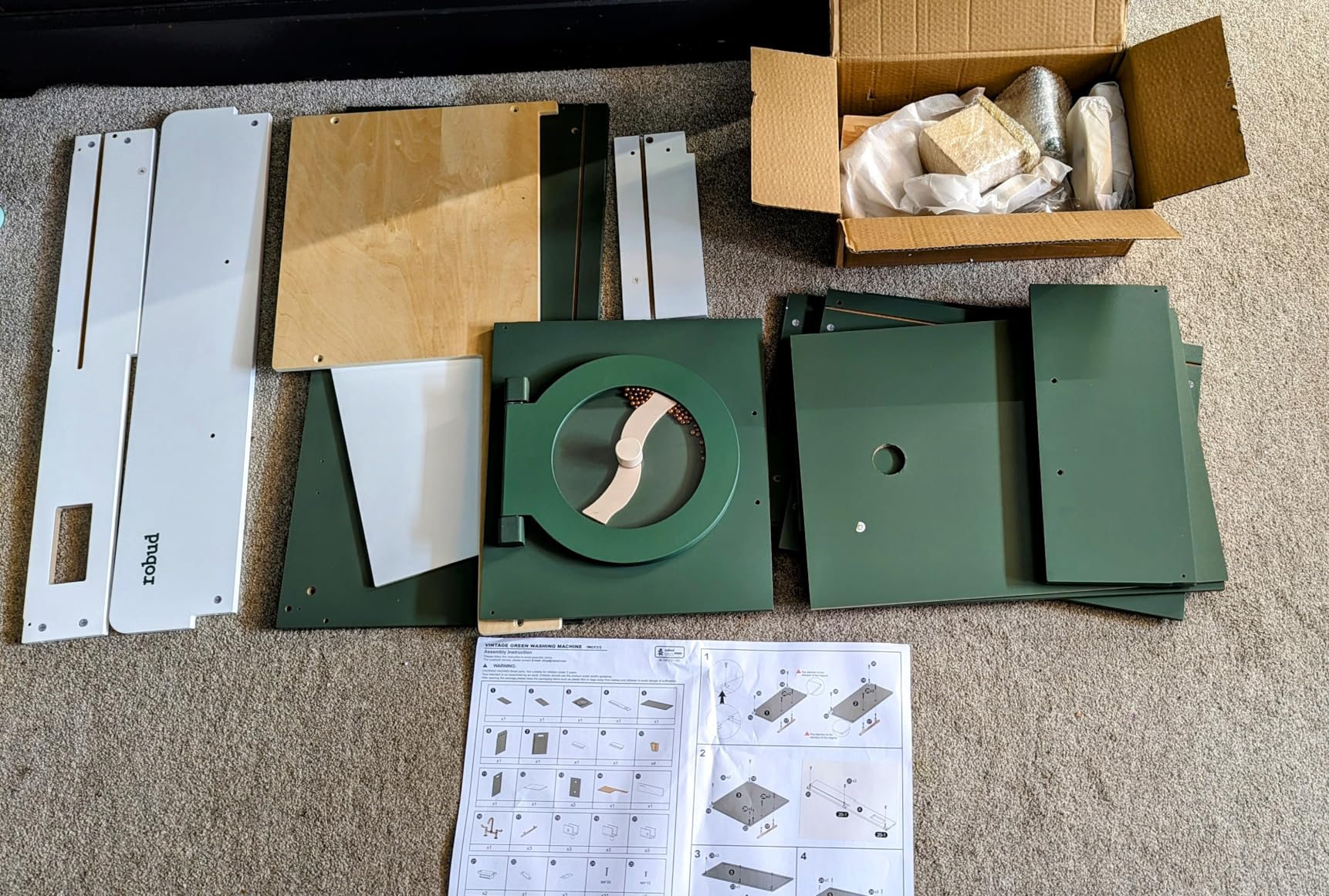 ROBUD Toy Washing Machine Play Kitchen Playset, Wooden Pretend Toy ...