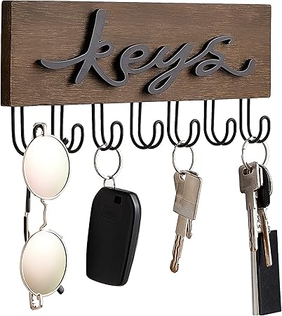Amazon.com: Mkono Key Holder for Wall Decorative with 7 Hooks, Wall ...