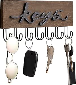 Amazon.com: Mkono Key Holder for Wall Decorative with 7 Hooks, Wall ...