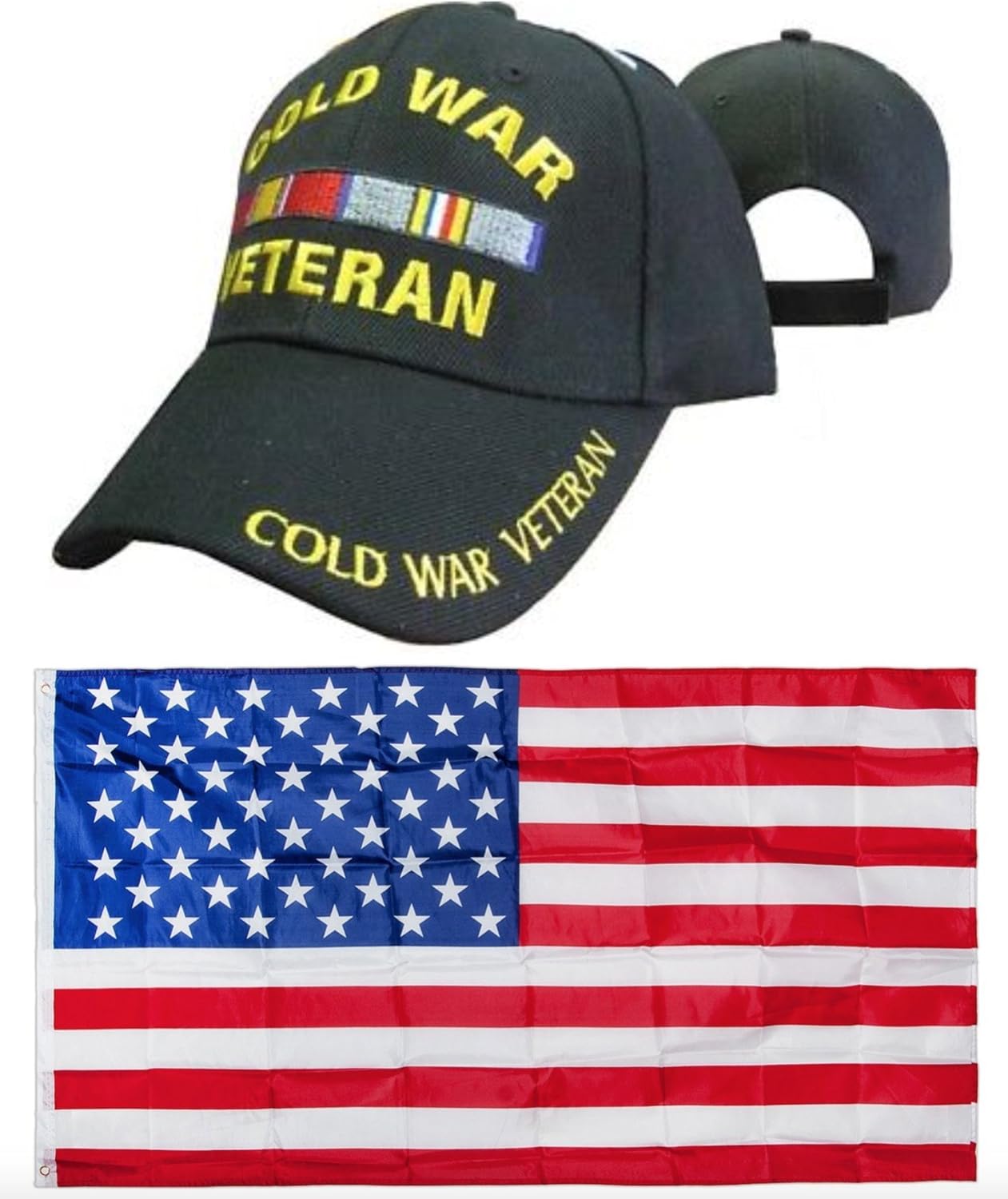 Amazon.com: MWS Cold War Veteran Vetrans Ribbon Embroidred Hat & USA ...